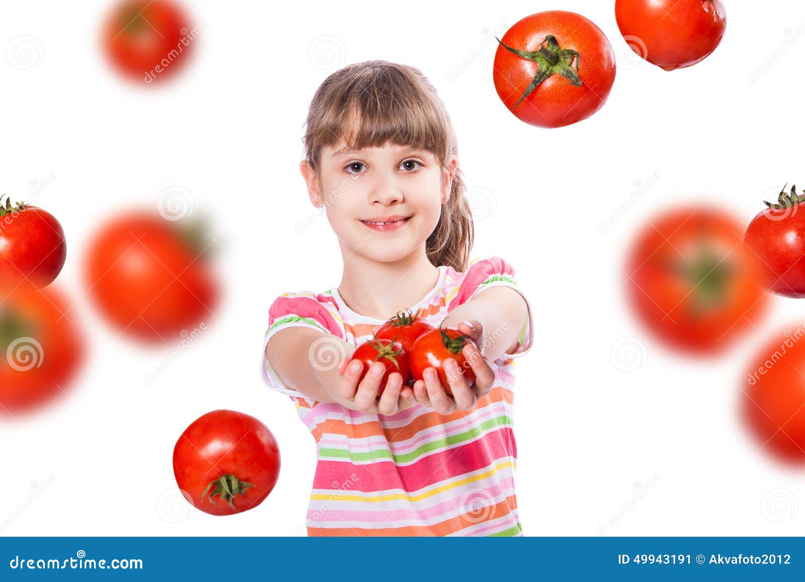 Girl with tomato stock image. Image of beauty, girl, happiness - 49943191