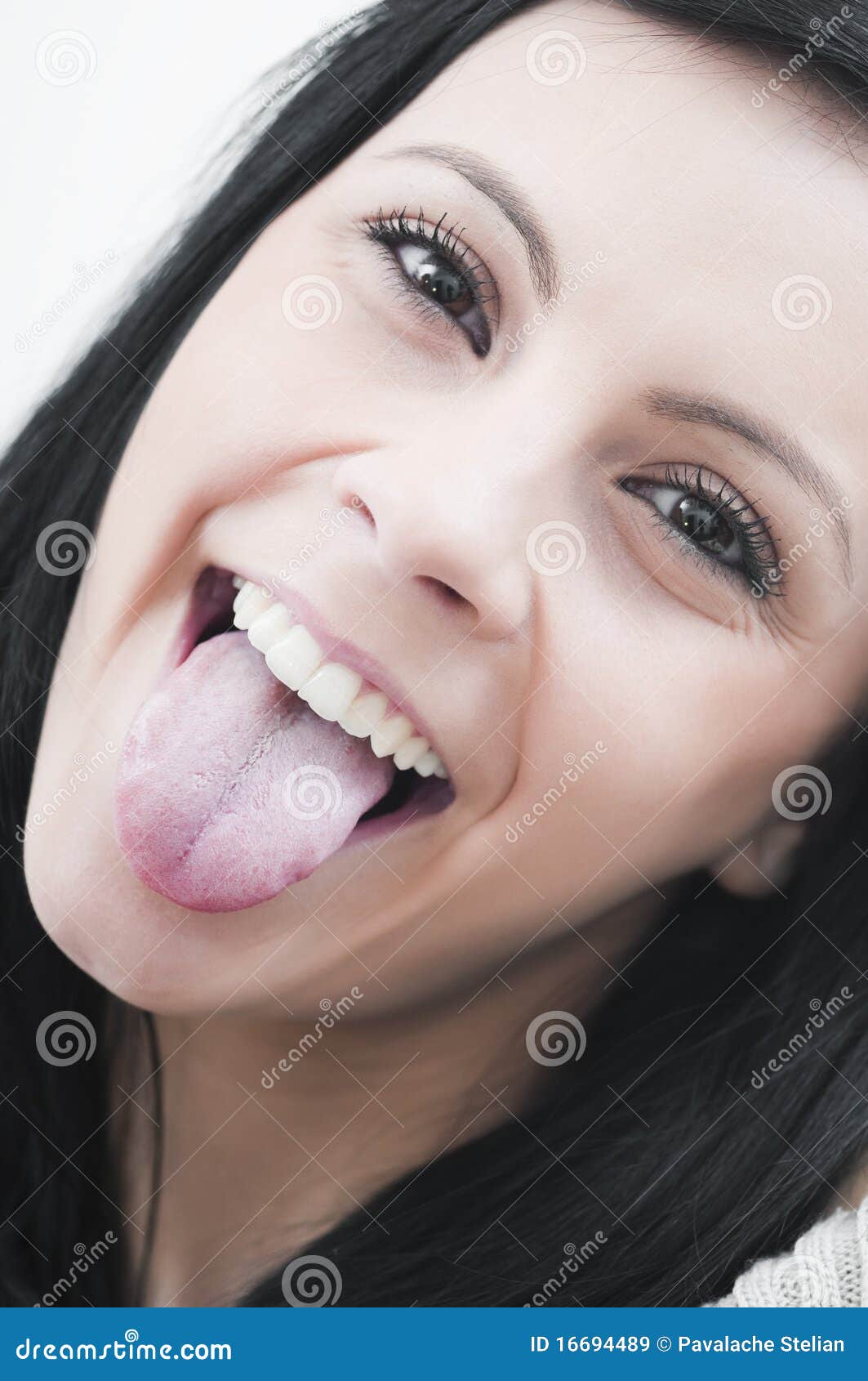Girl with tongue out stock image. Image of cheerful, model - 16694489