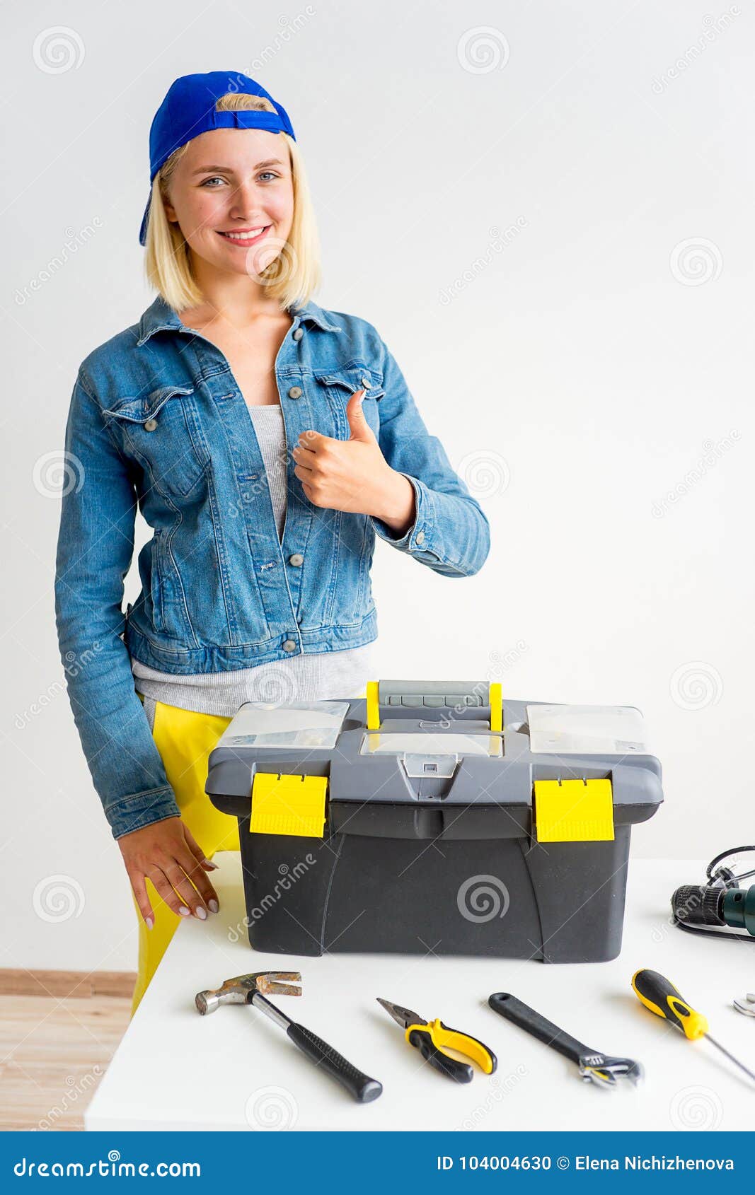 Girl with tools stock photo. Image of cute, blond, house - 104004630