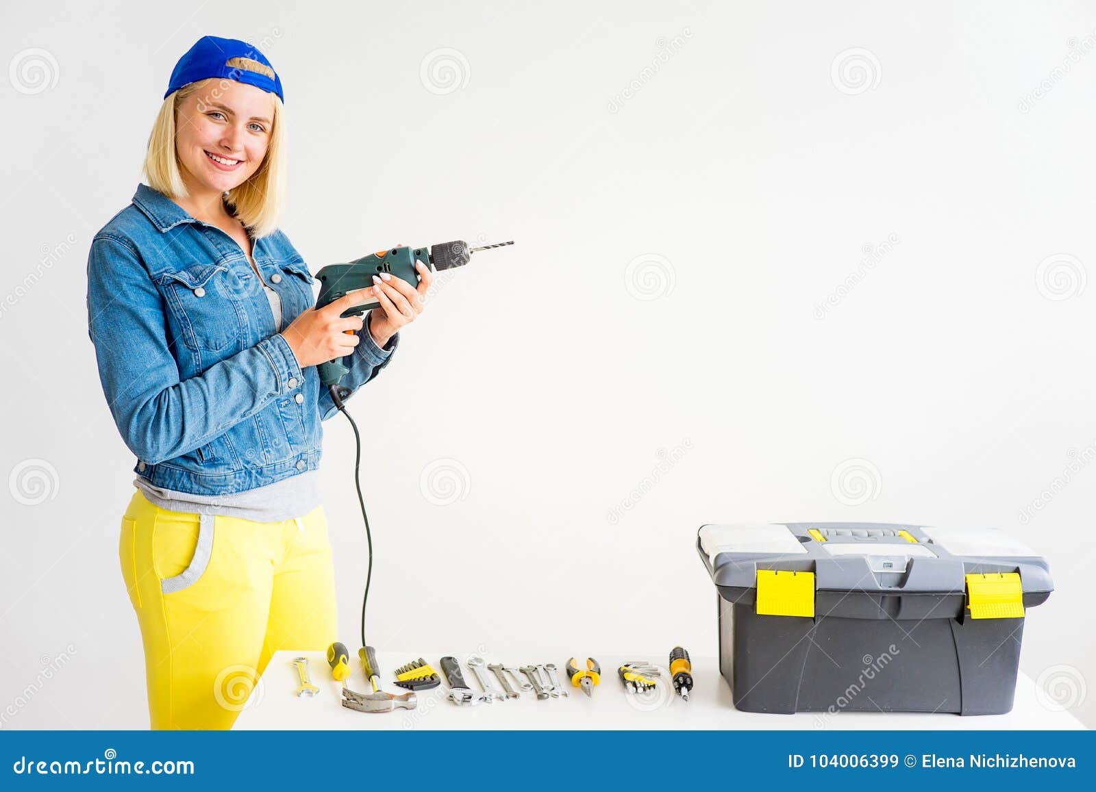 Girl with tools stock image. Image of carpenter, caucasian - 104006399