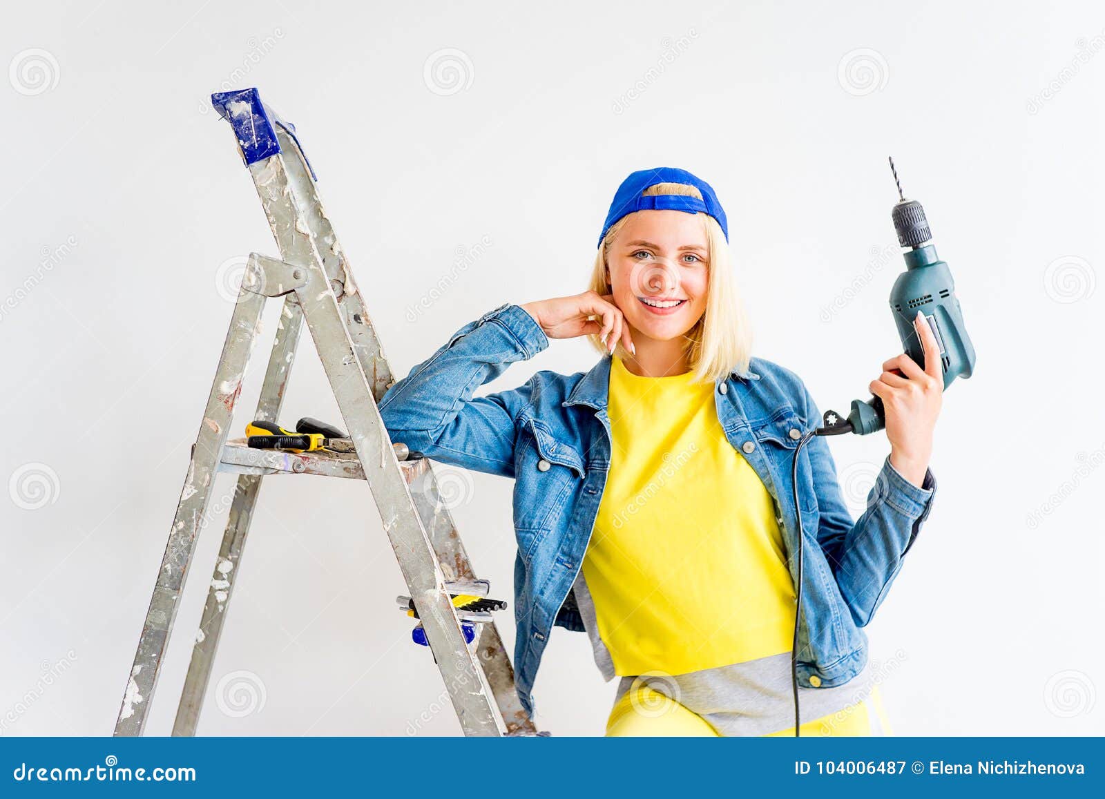 Girl with tools stock image. Image of business, cute - 104006487