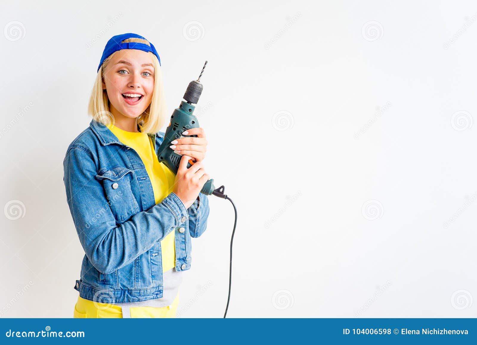 Girl with tools stock photo. Image of beautiful, adult - 104006598