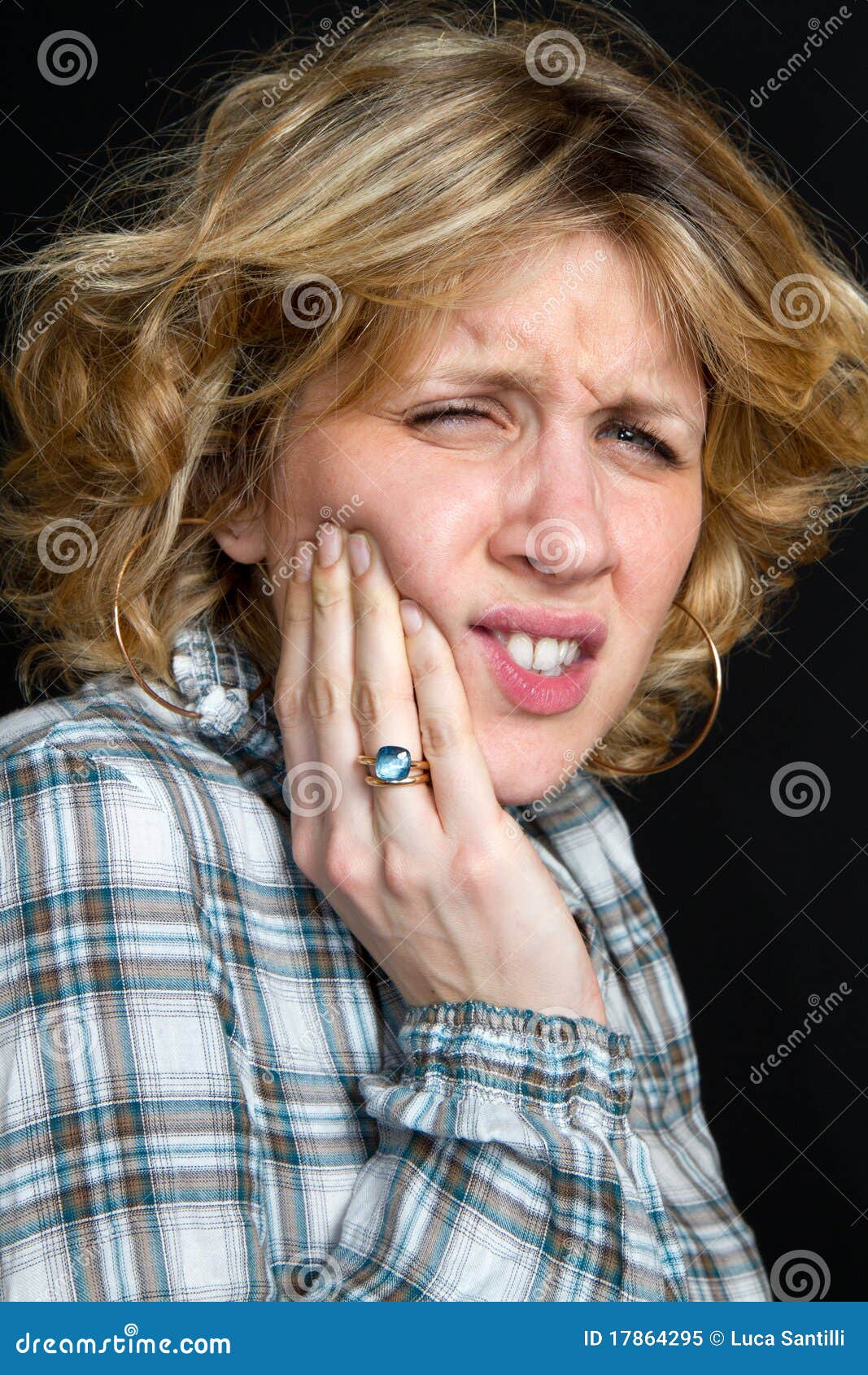 Girl with toothache stock image. Image of sensitively - 17864295