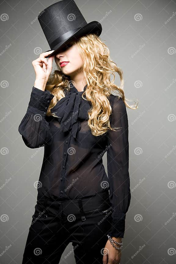 Girl with top hat stock photo. Image of model, luxury - 13360230