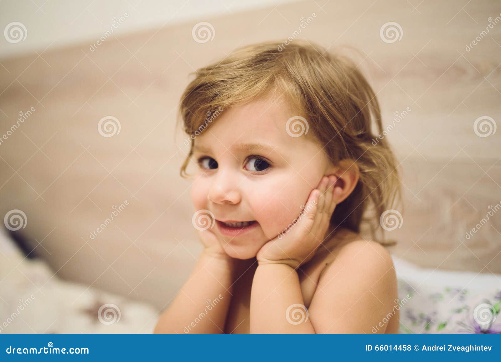 Girl Touching Face stock photo. Image of child, happiness - 66014458