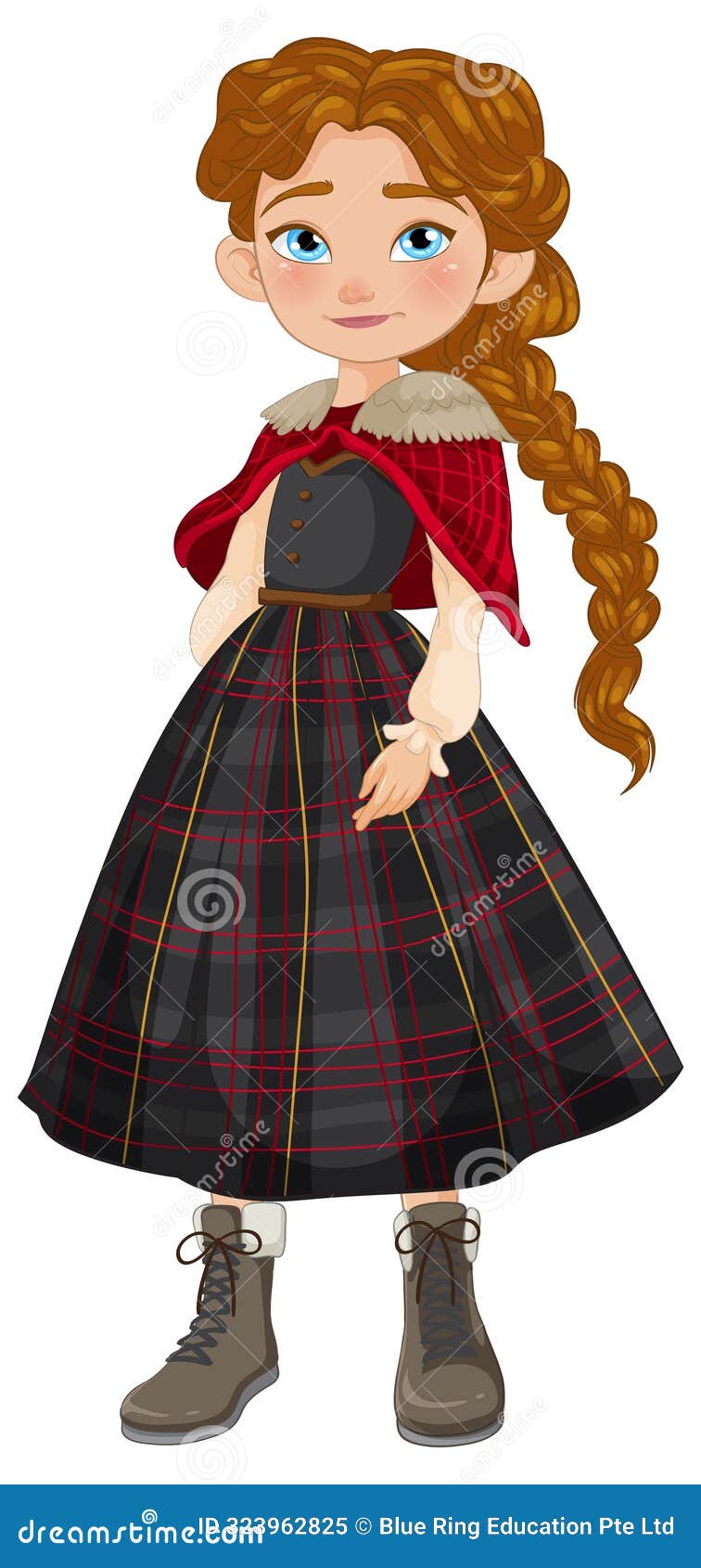 A Girl in Traditional Attire Stock Vector - Illustration of cartoon ...