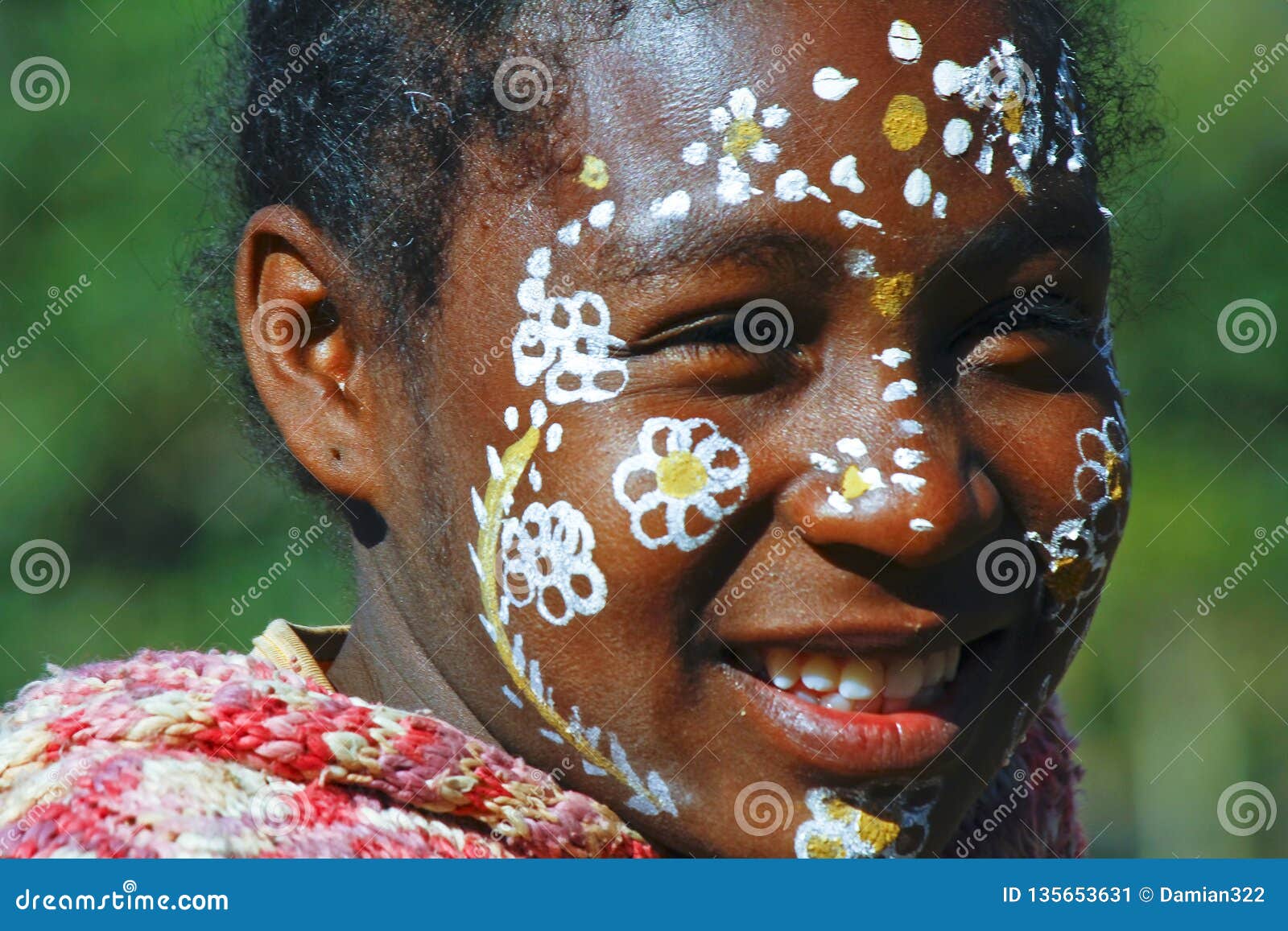 Girl with Traditionally Painted Face Stock Image - Image of african ...