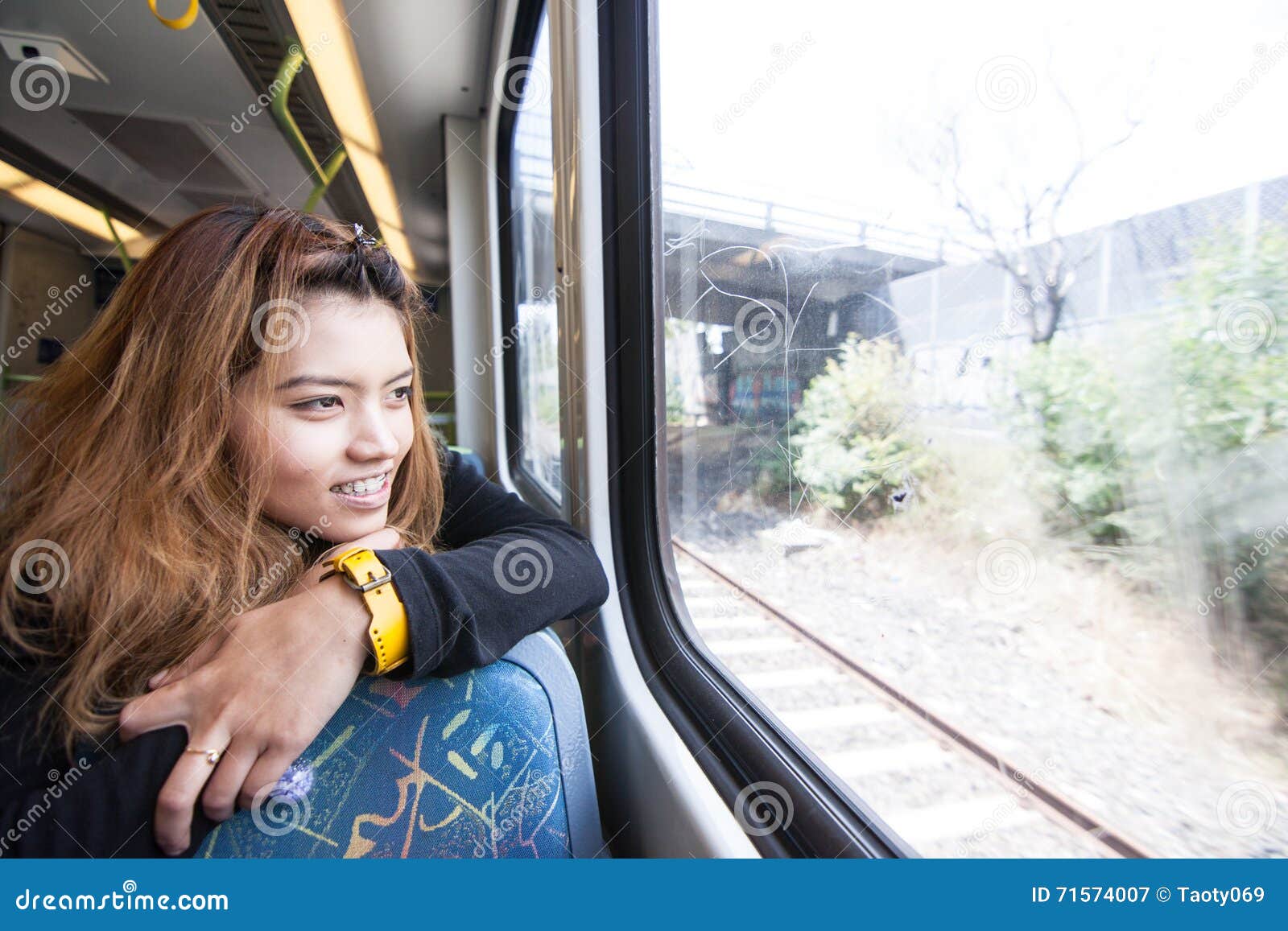Girl stock image. Image of lady, public, cheerful, tourist - 71574007