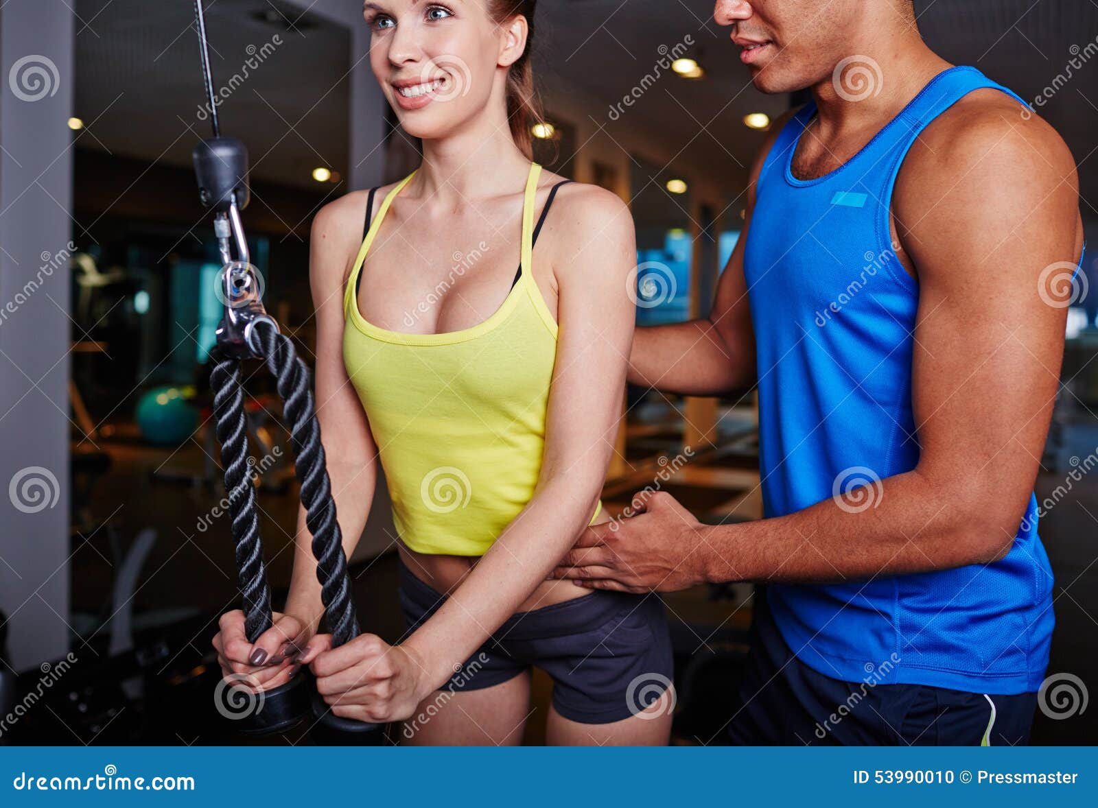 Girl with trainer stock photo. Image of girl, person - 53990010
