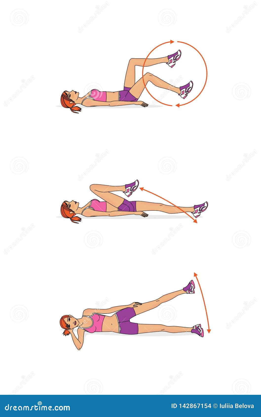 Girl is Training. Dynamic Training for Mobility of the Leg Joints Stock ...