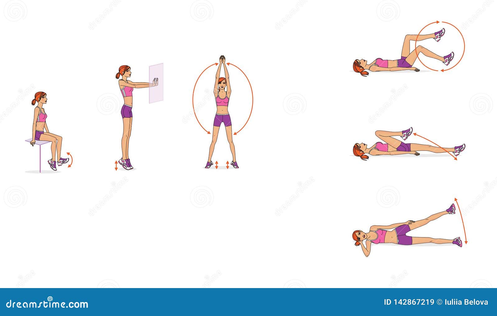 Girl is Training. Dynamic Training for Mobility of the Leg Joints Stock ...