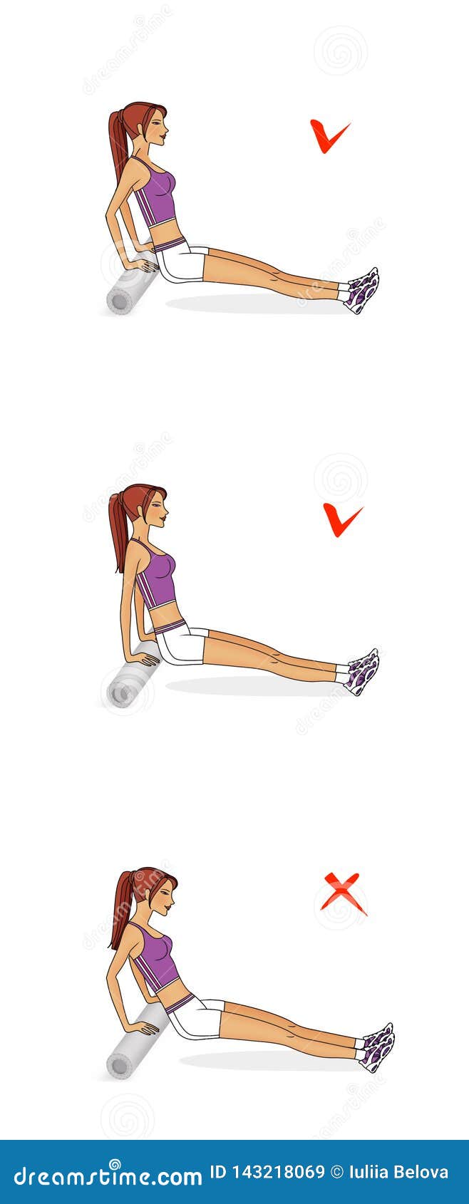 The Girl Trains The Muscles Of The Chest And Hands Back Push Up From The Gymnastic Roller