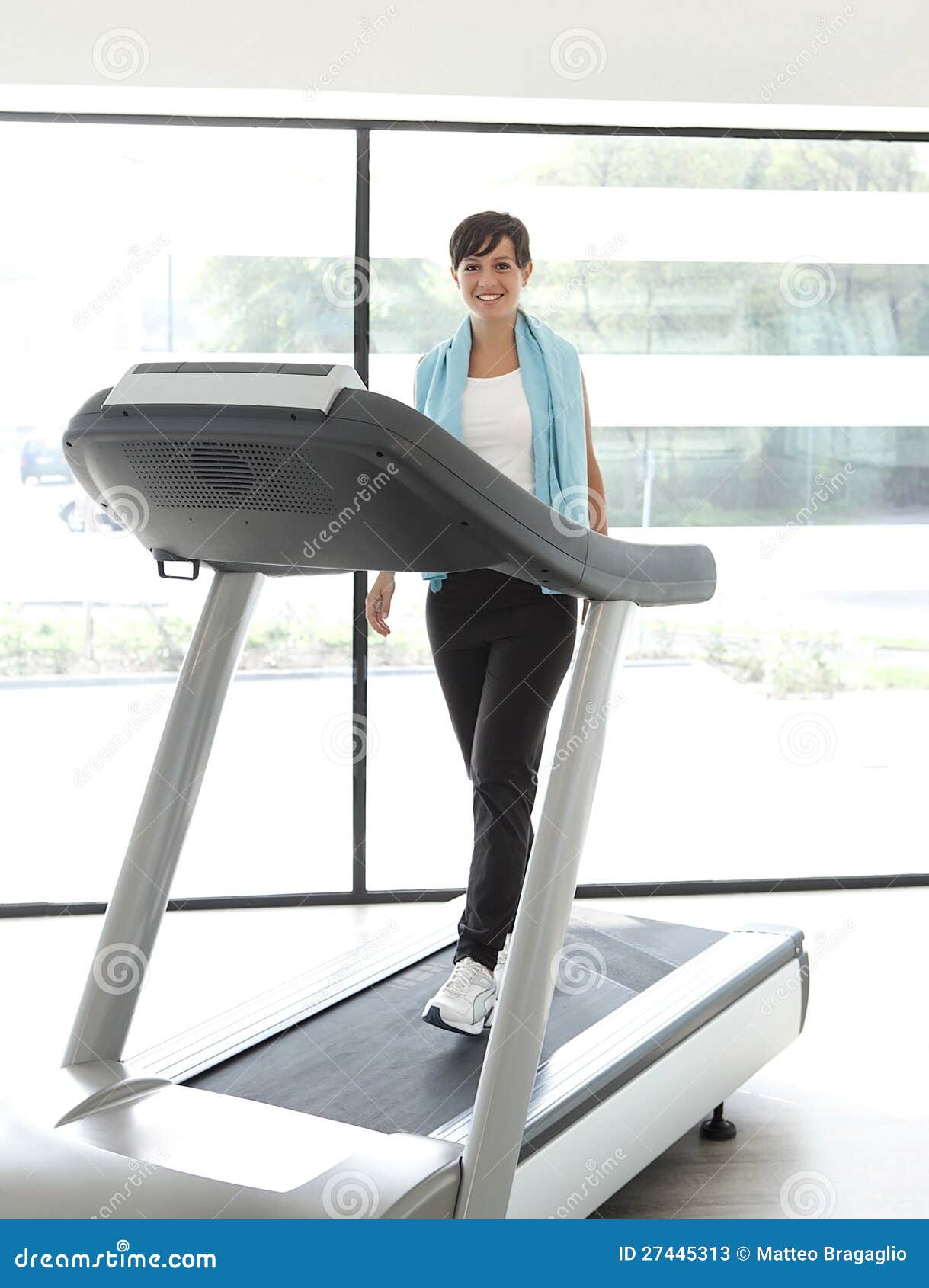 Girl treadmill stock image. Image of white, girl, caucasian - 27445313