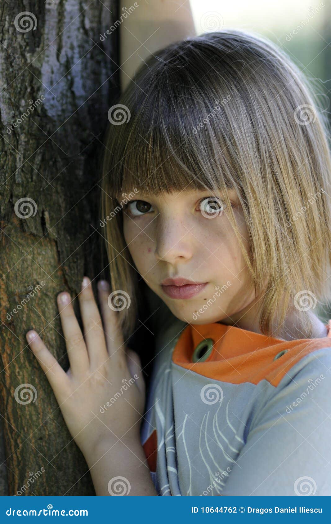 Girl and tree stock photo. Image of little, face, glamour - 10644762