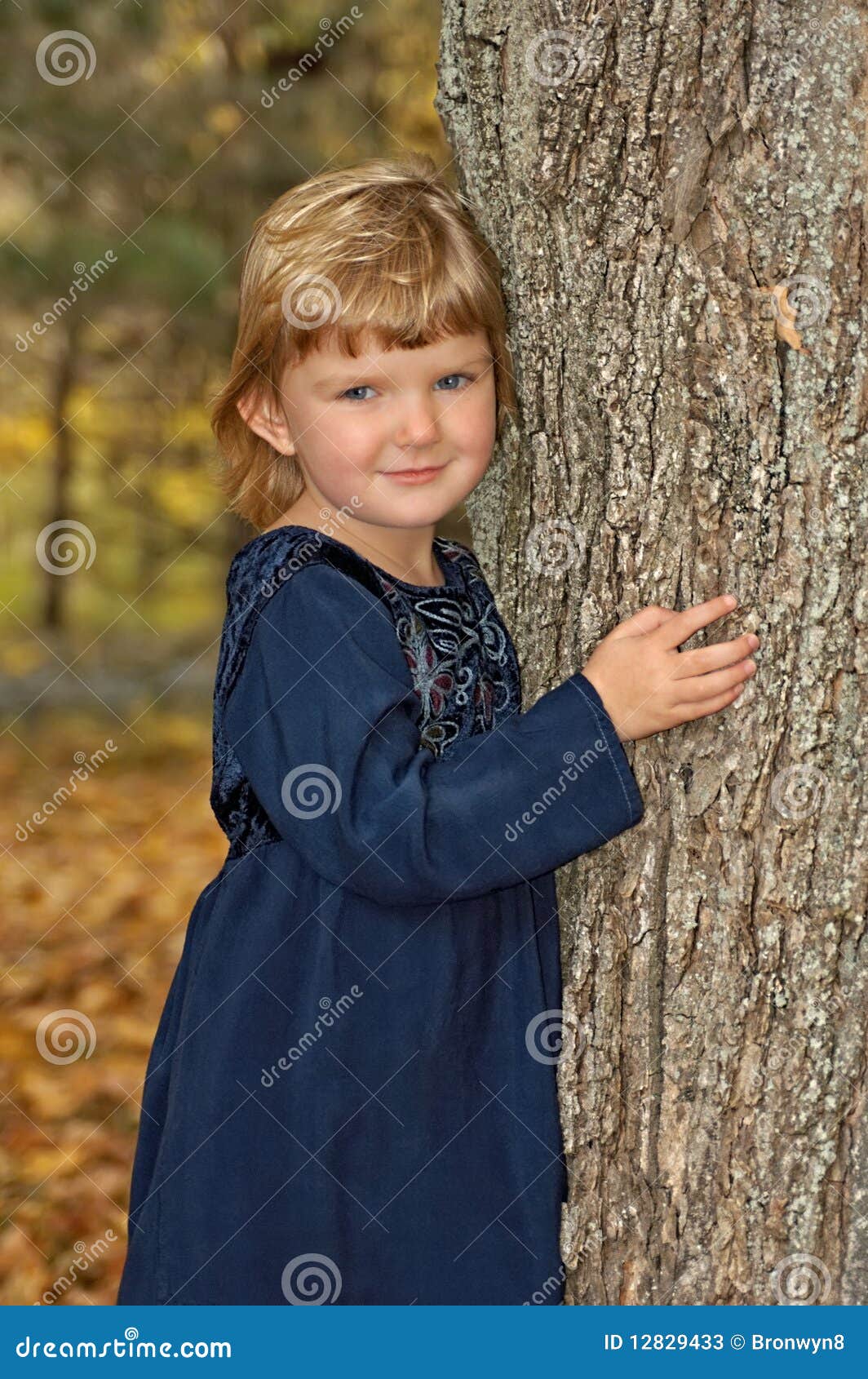 Girl beside Tree stock image. Image of nature, young - 12829433