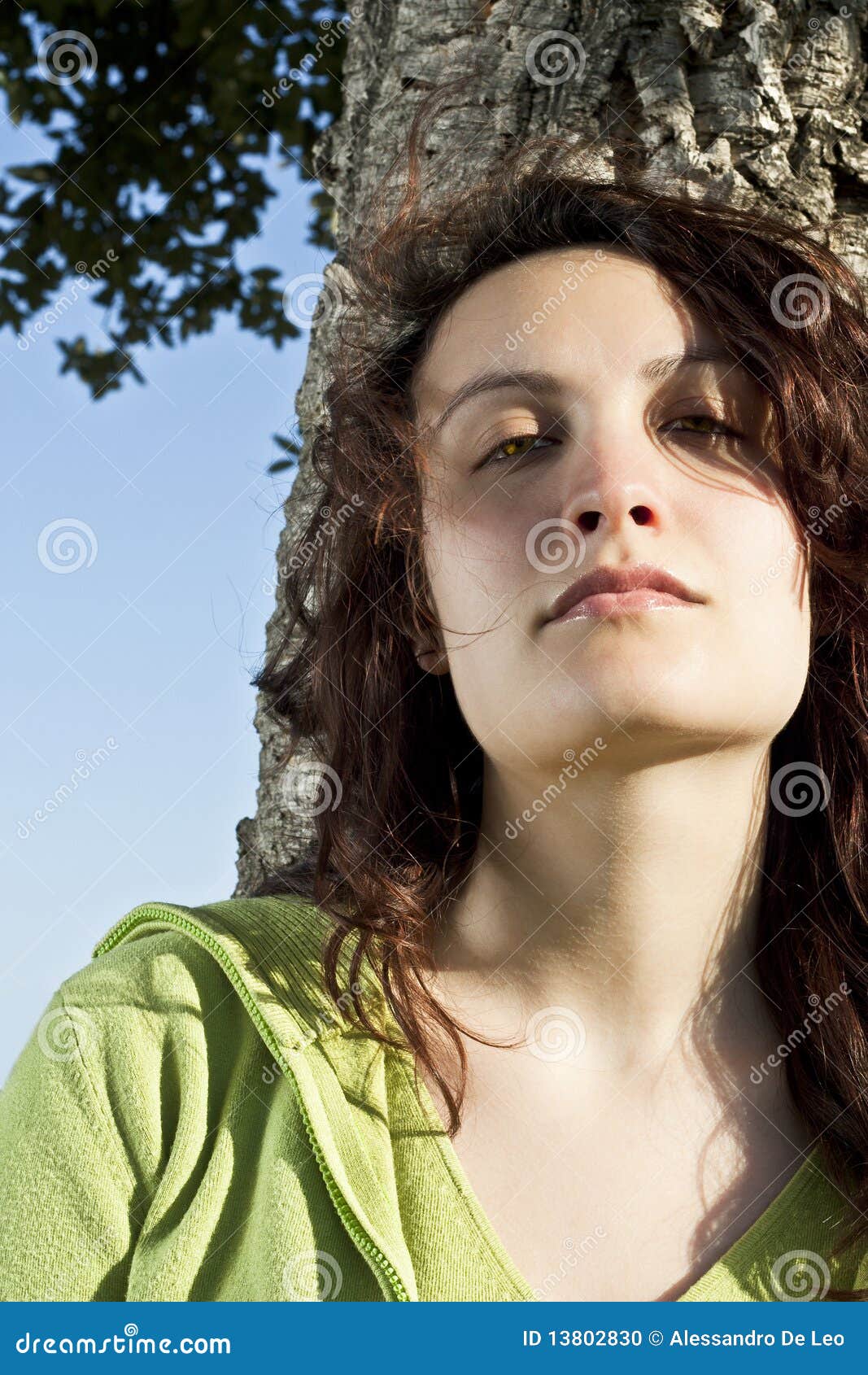 Girl on Tree stock photo. Image of caucasian, vertical - 13802830