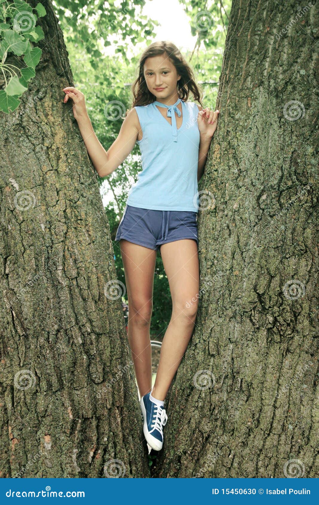 Girl in tree stock photo. Image of girl, people, cute - 15450630