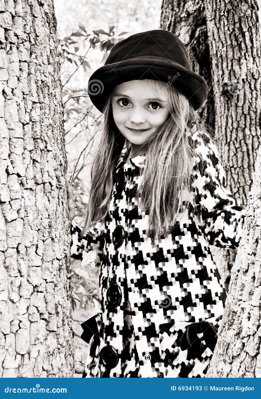 Girl in Tree stock image. Image of person, brunette, facial - 6934193