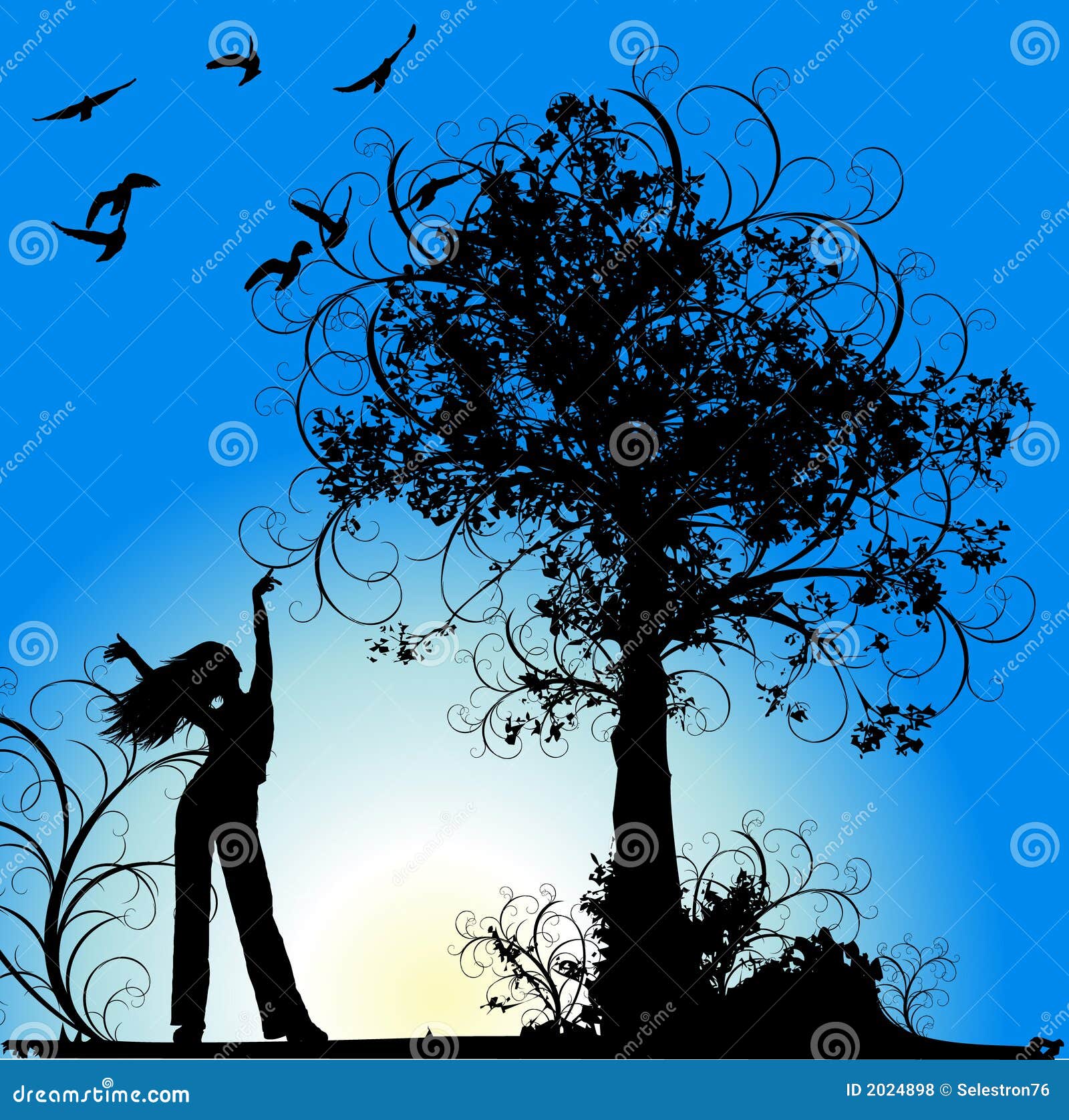 Boy And Girl On The Big Tree, Tree Of Childhood, Childhood Memory, Way ...