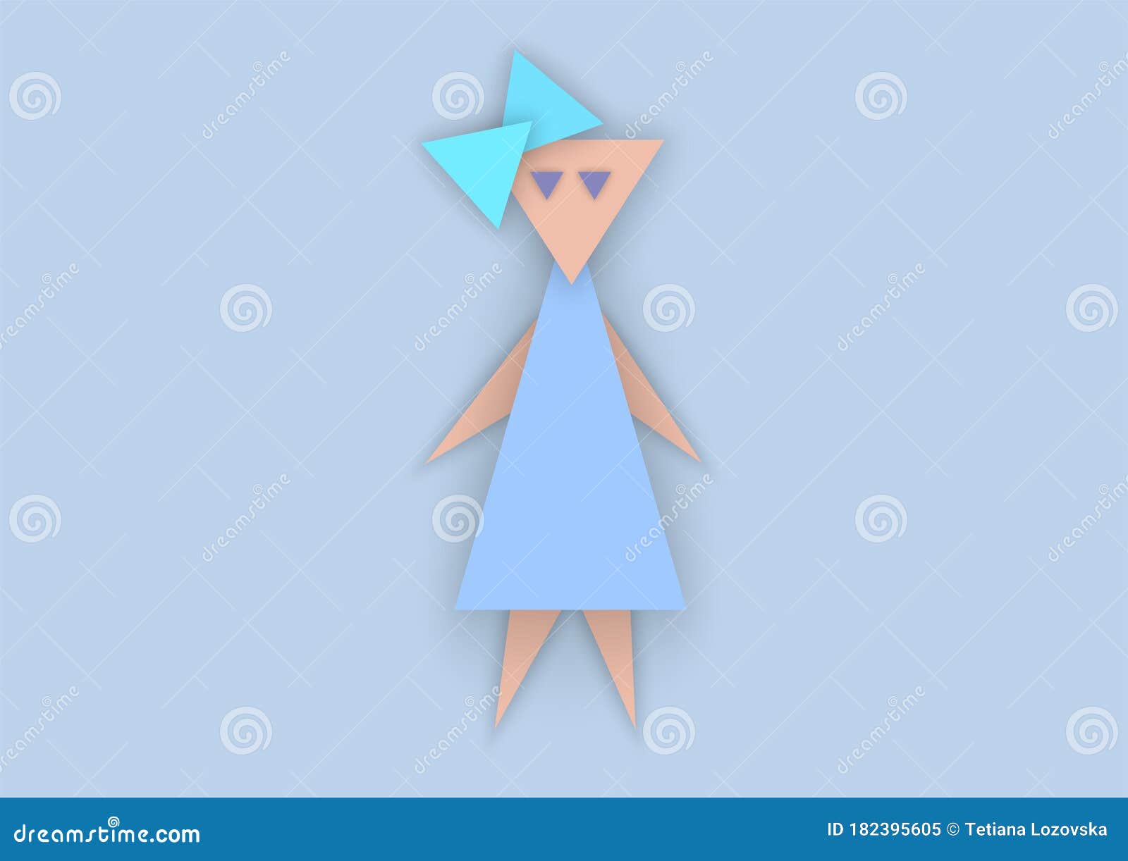 Girl of Triangles in Abstract Paper Cut Style Stock Vector ...