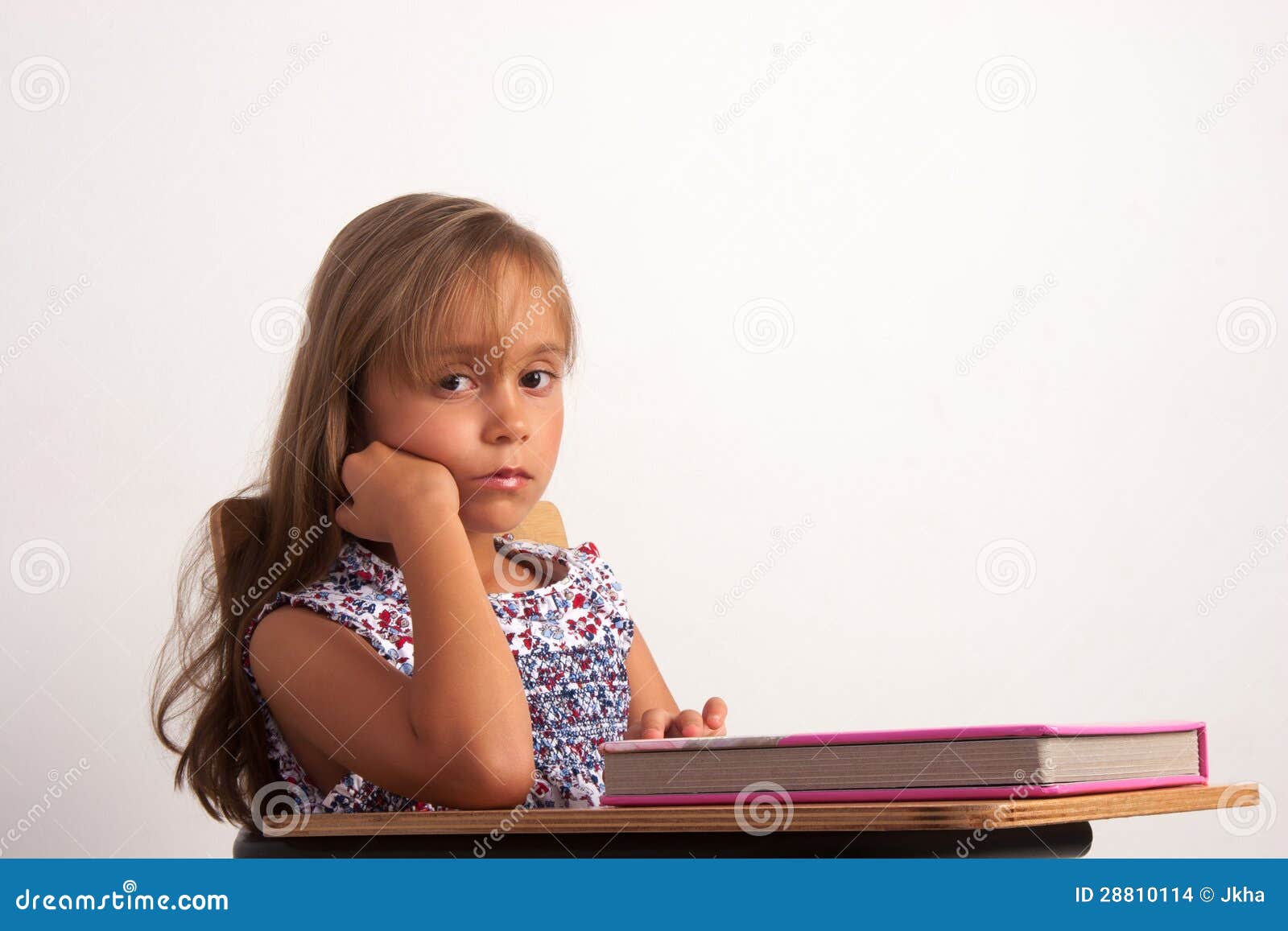Girl Trying To Learn stock photo. Image of depressed - 28810114