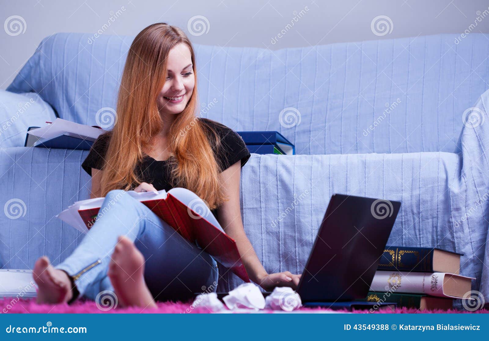 Girl trying to learn stock photo. Image of girl, book - 43549388