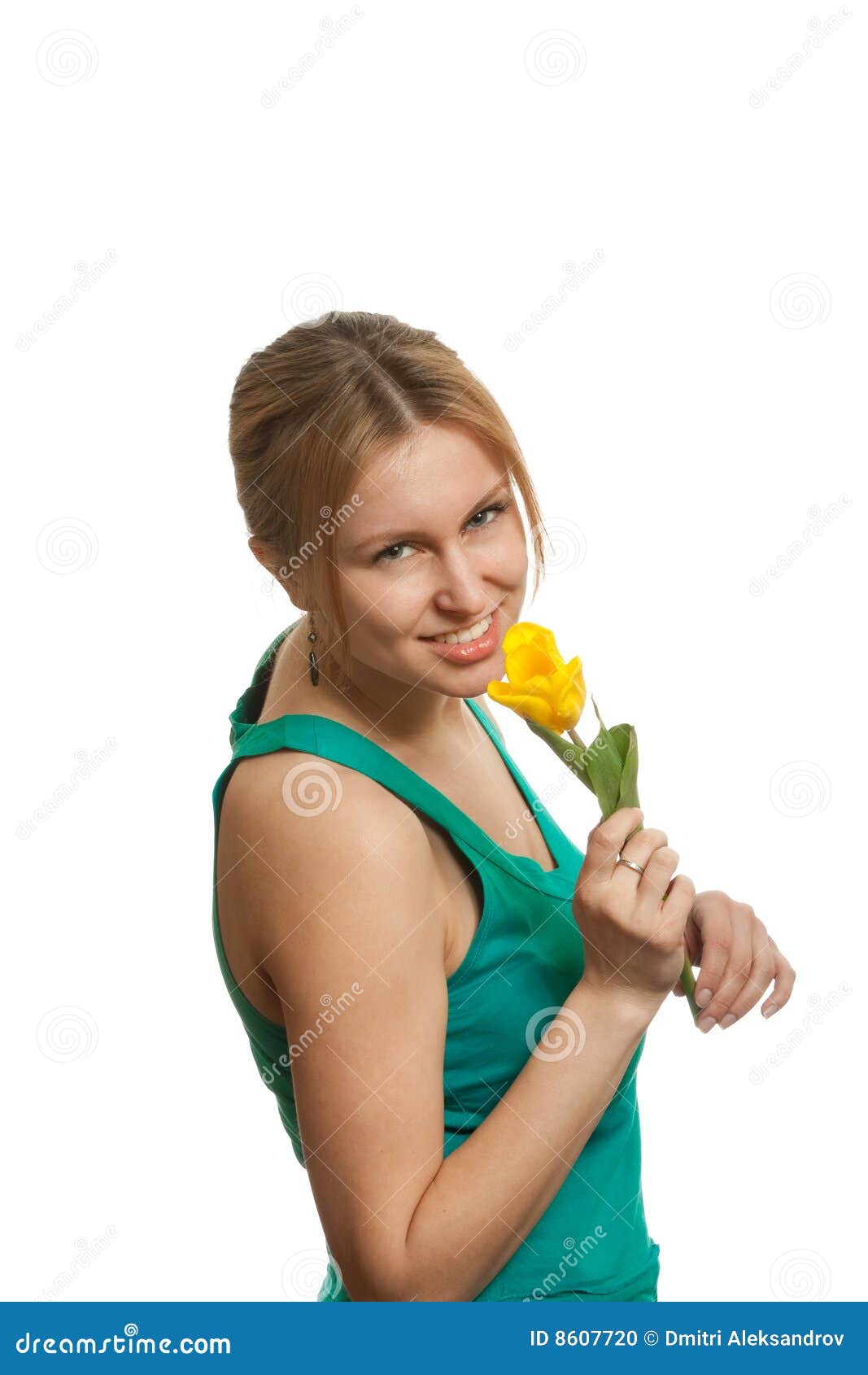 Girl with tulip stock photo. Image of flowers, tulips - 8607720