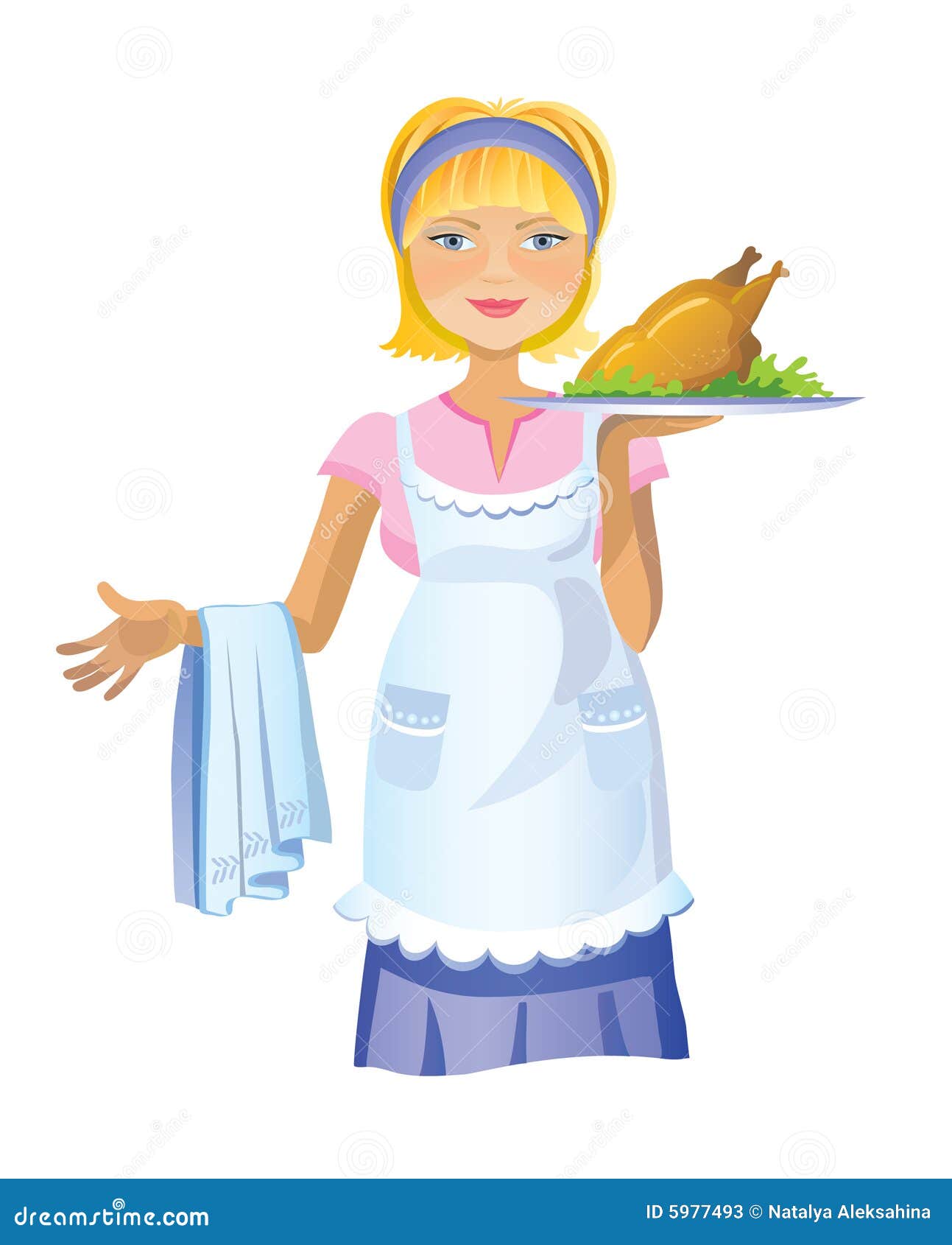 Girl with turkey stock vector. Illustration of entertaining - 5977493