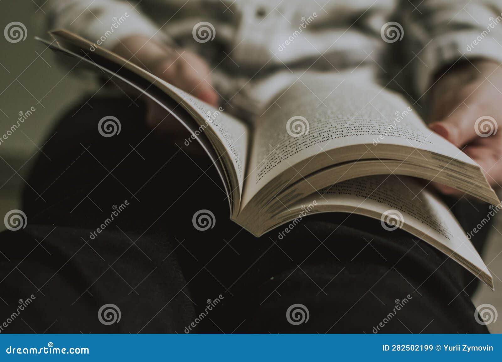 A Girl Turning the Pages of the Book Stock Image - Image of novel ...