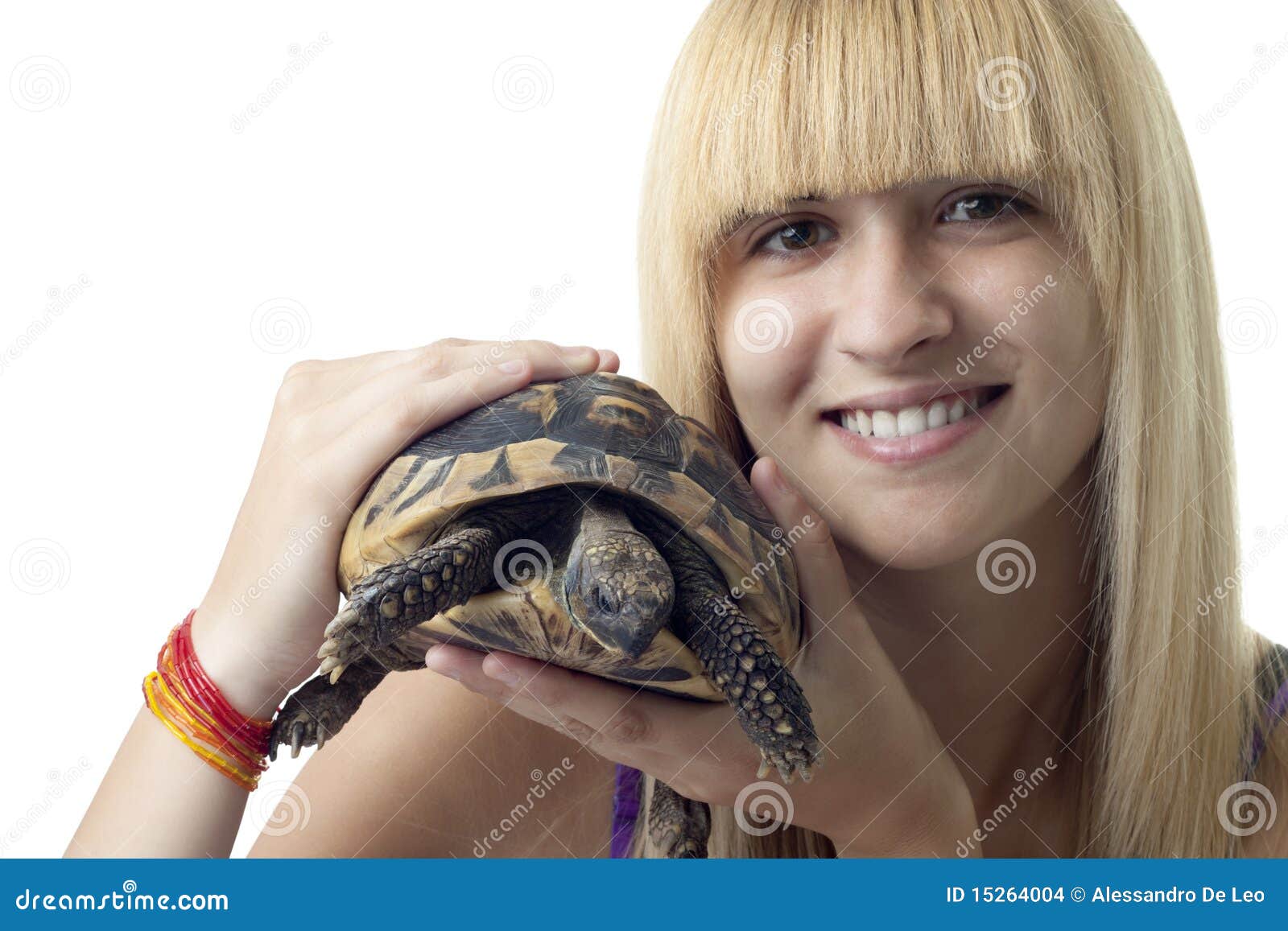 Girl with Turtle stock photo. Image of open, fringe, woman - 15264004