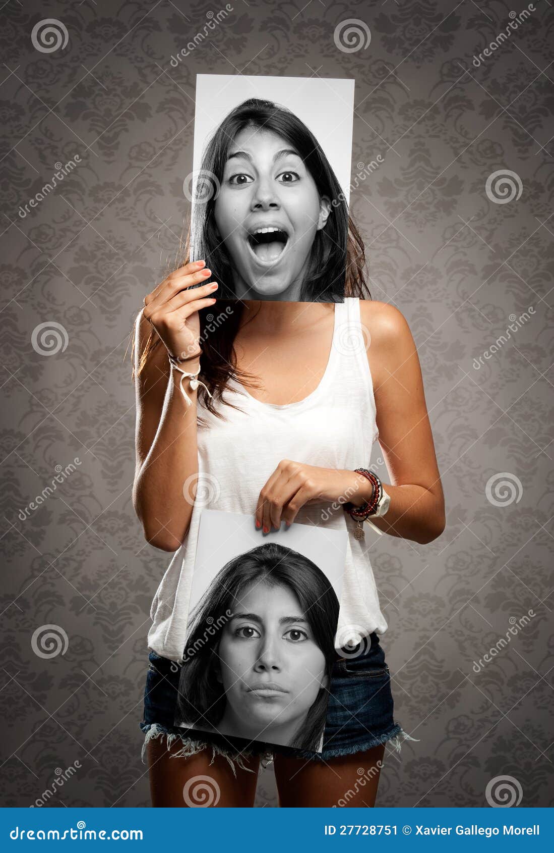 Girl with two faces stock image. Image of girl, real - 27728751