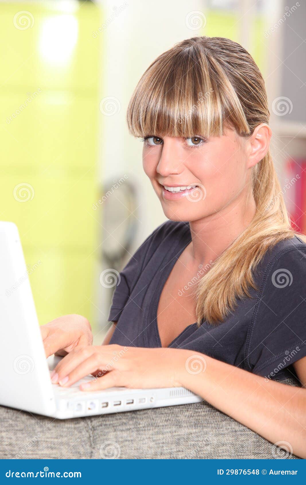 Girl typing stock photo. Image of happy, attractive, gorgeous - 29876548