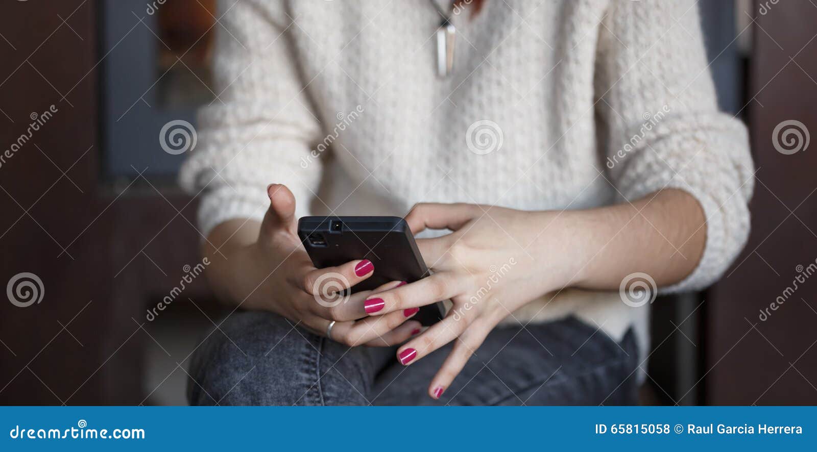 Girl Typing on Mobile Phone Stock Photo - Image of lifestyle, looking ...