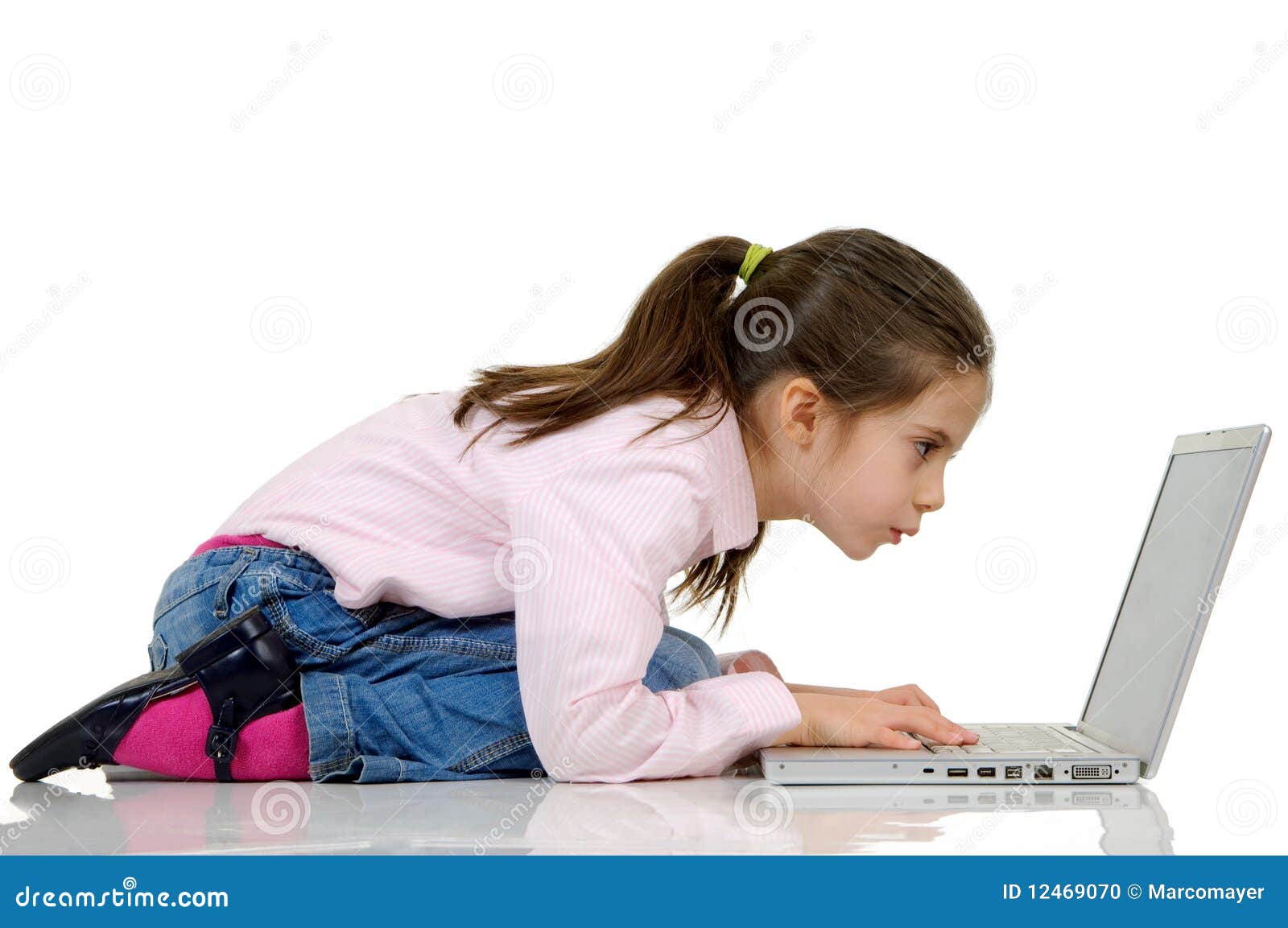 Girl typing to computer stock photo. Image of female - 12469070
