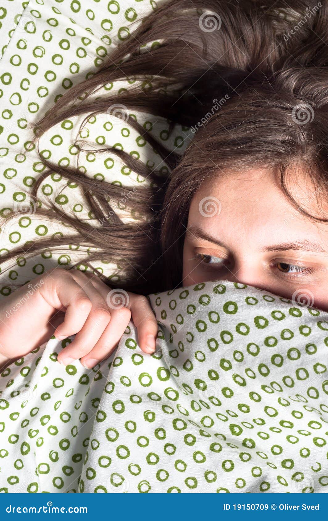 Girl under blanket stock image. Image of female, bedroom - 19150709