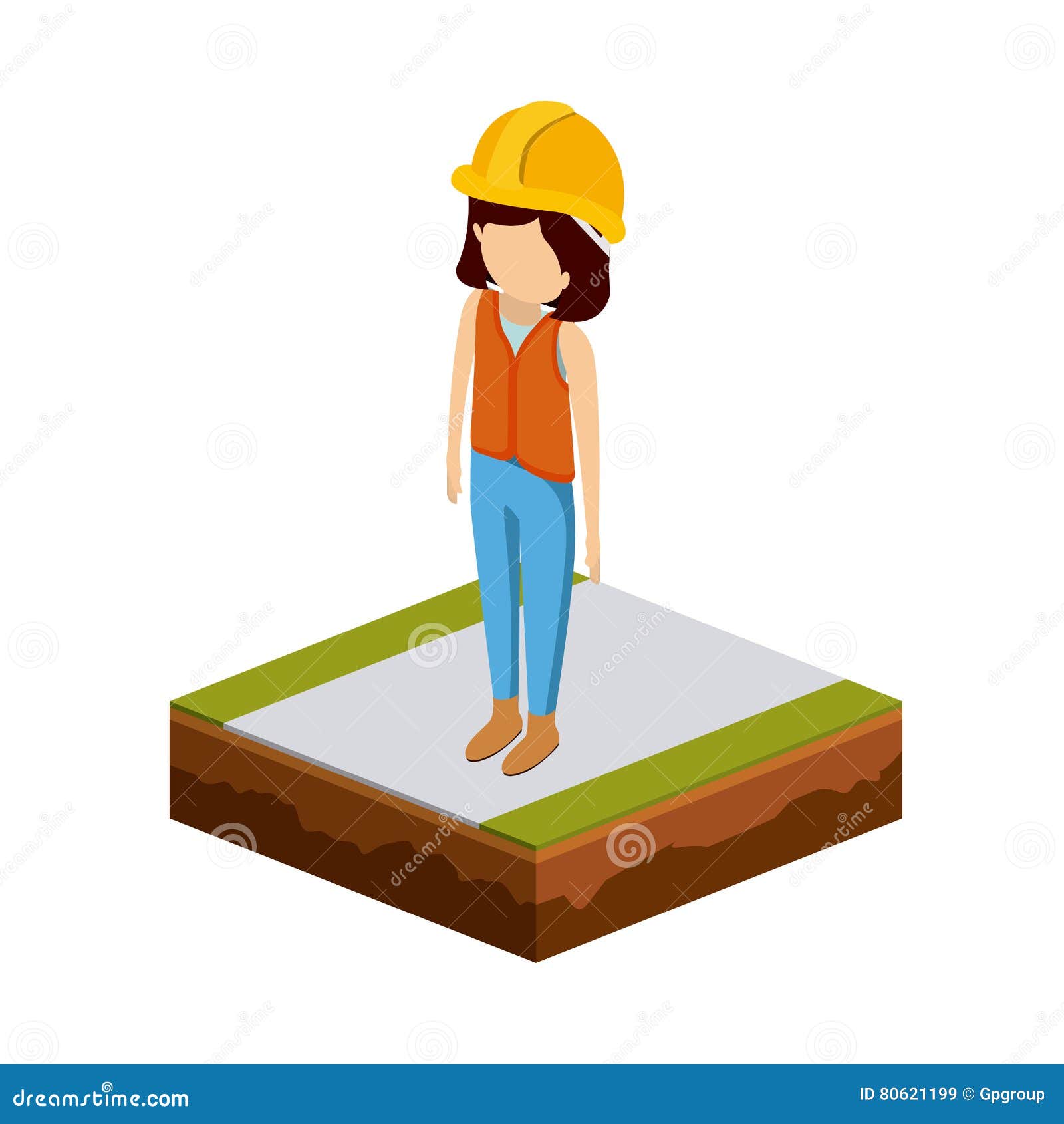 Girl of Under Construction Design Stock Vector - Illustration of ...