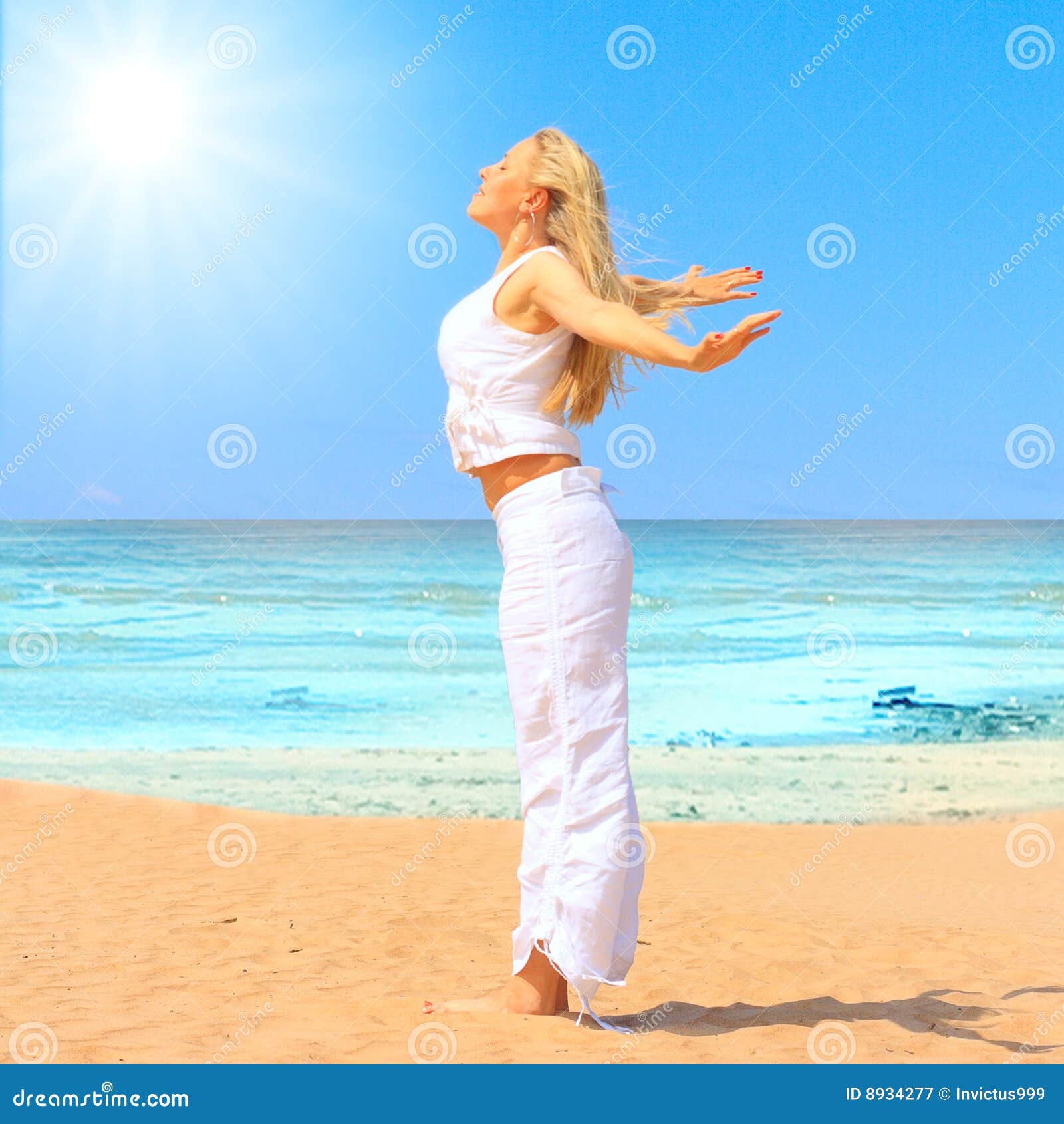 Girl under the sun stock image. Image of exercise, portrait - 8934277