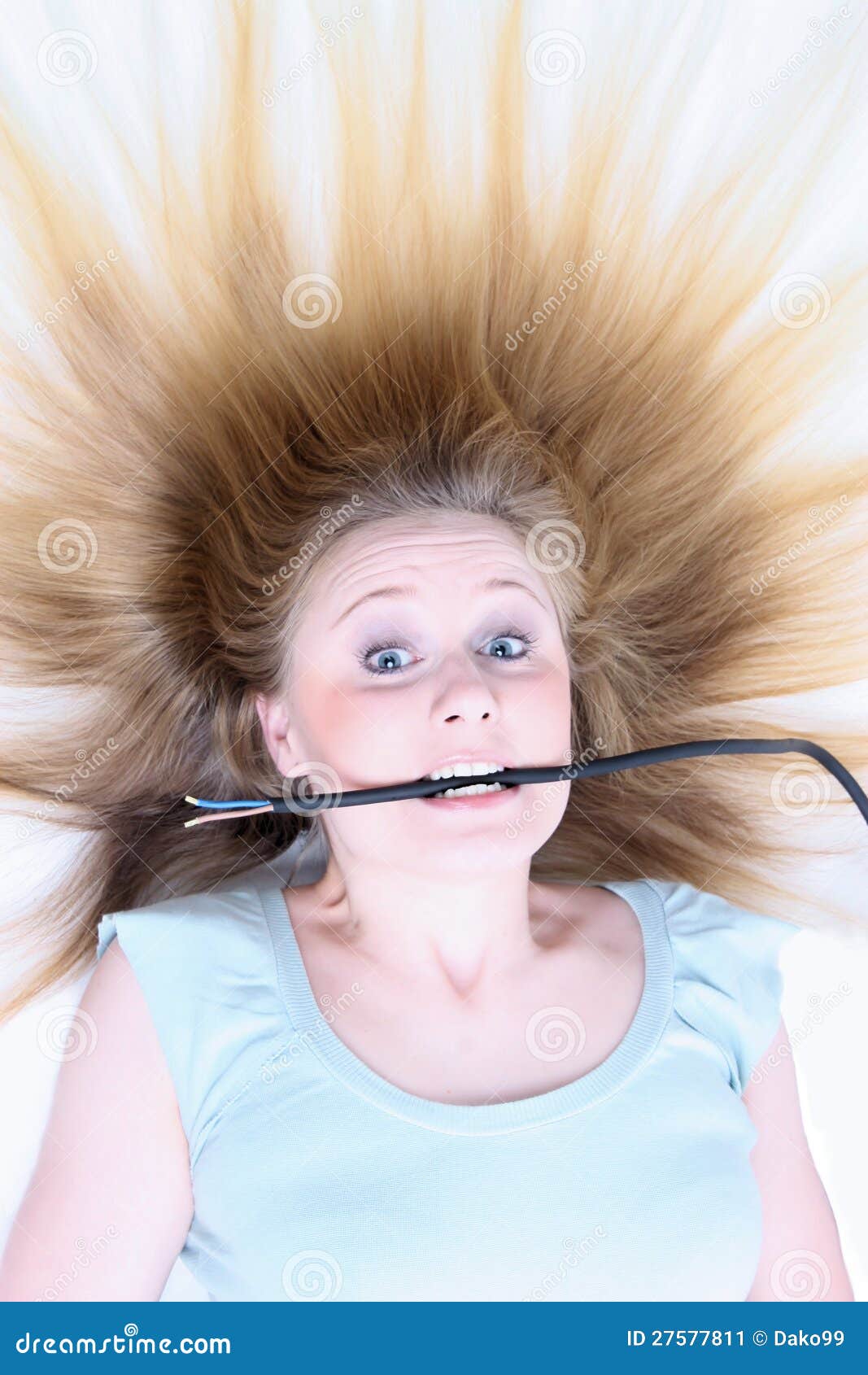 Girl under voltage stock image. Image of crazy, expensive - 27577811