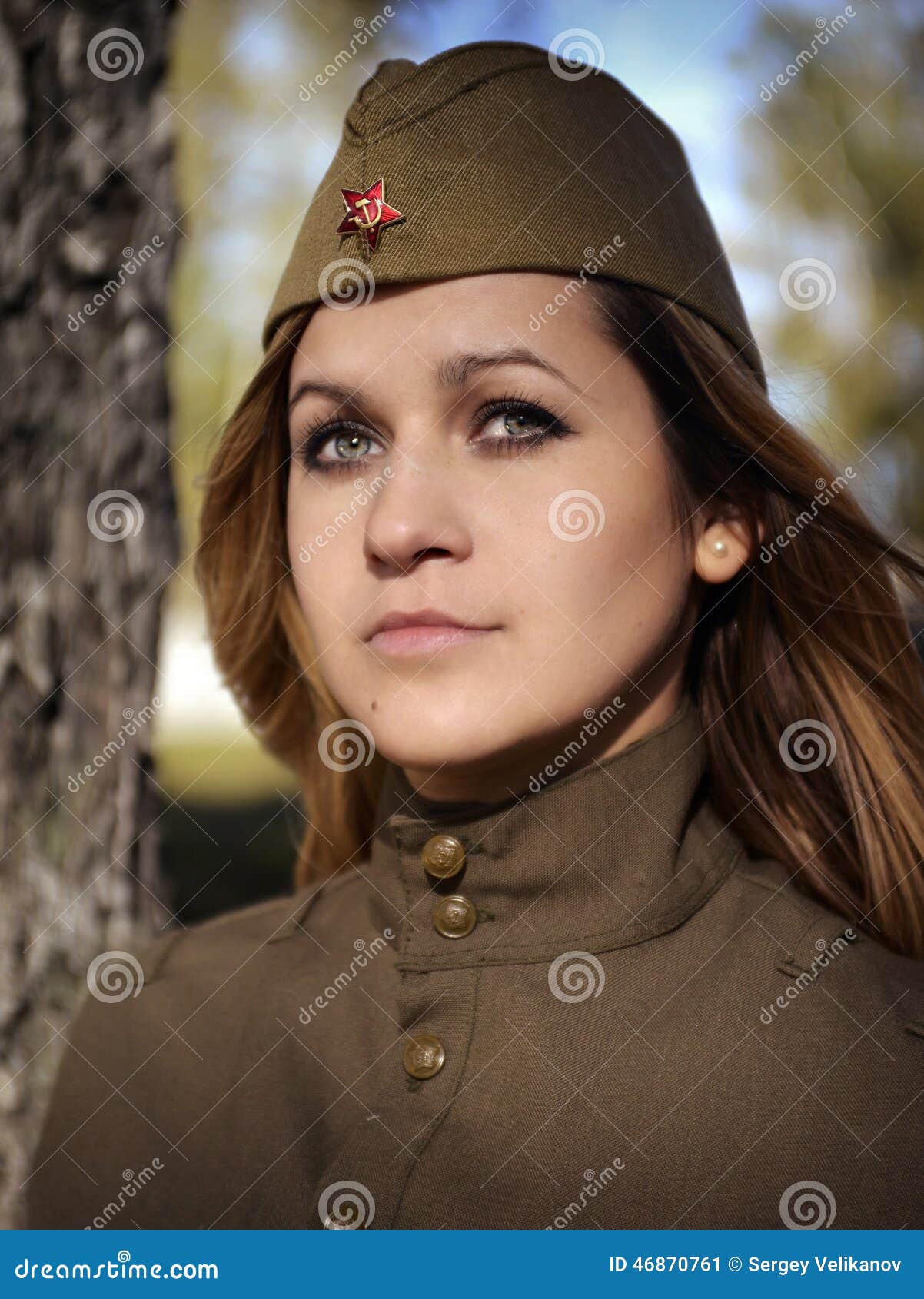 Girl in the Uniform of the Red Army Stock Image - Image of people ...