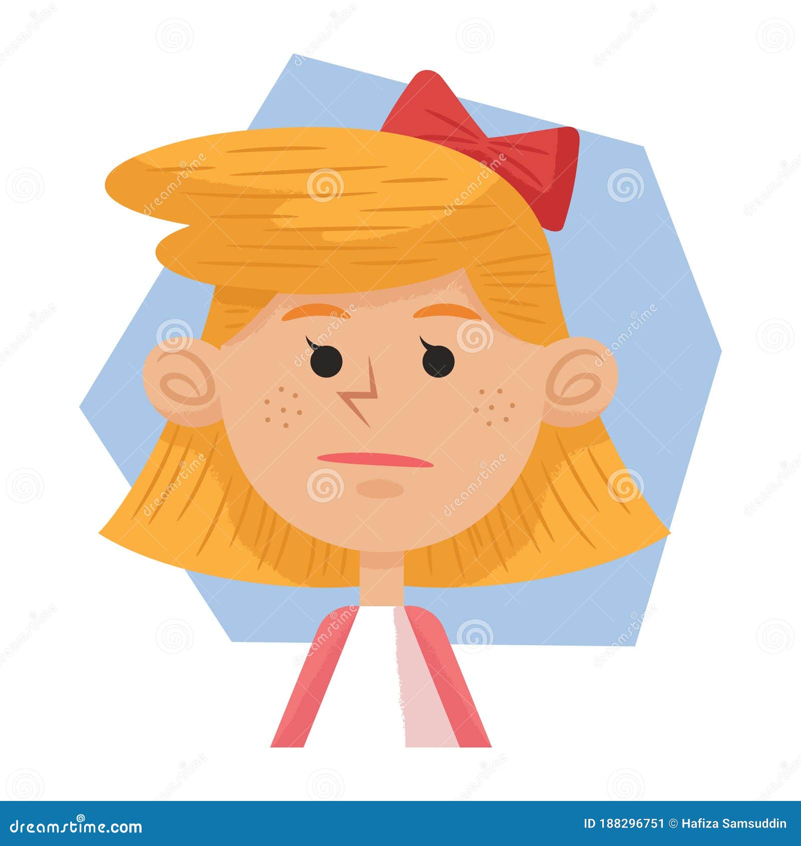 Girl with Unimpressed Expression. Vector Illustration Decorative Design ...