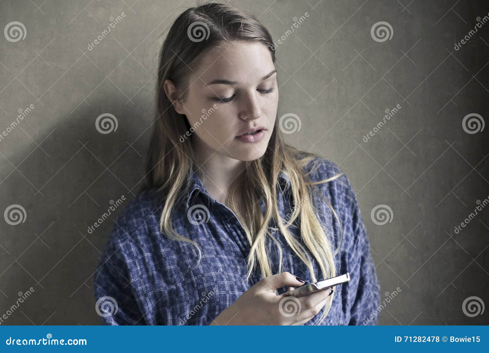 Girl using her phone stock photo. Image of read, texting - 71282478