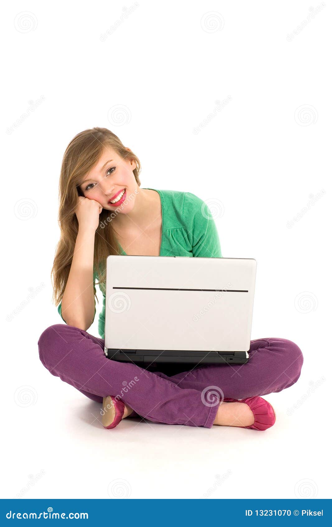 Girl using laptop stock photo. Image of body, attractive - 13231070