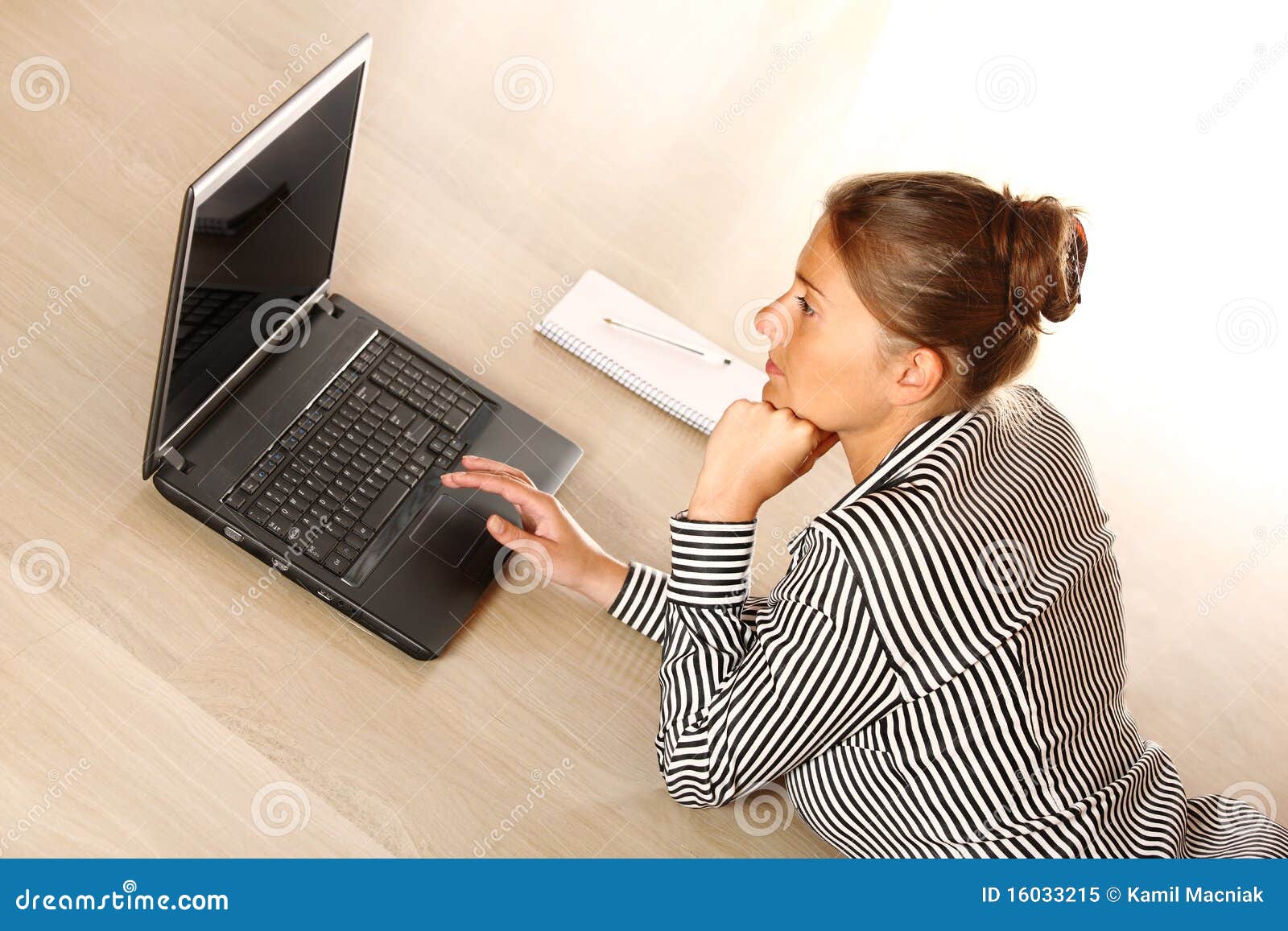 Girl using laptop stock image. Image of person, casual - 16033215