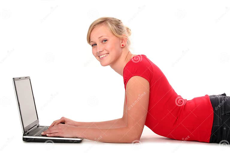 Girl using laptop stock image. Image of accessibility - 3261537