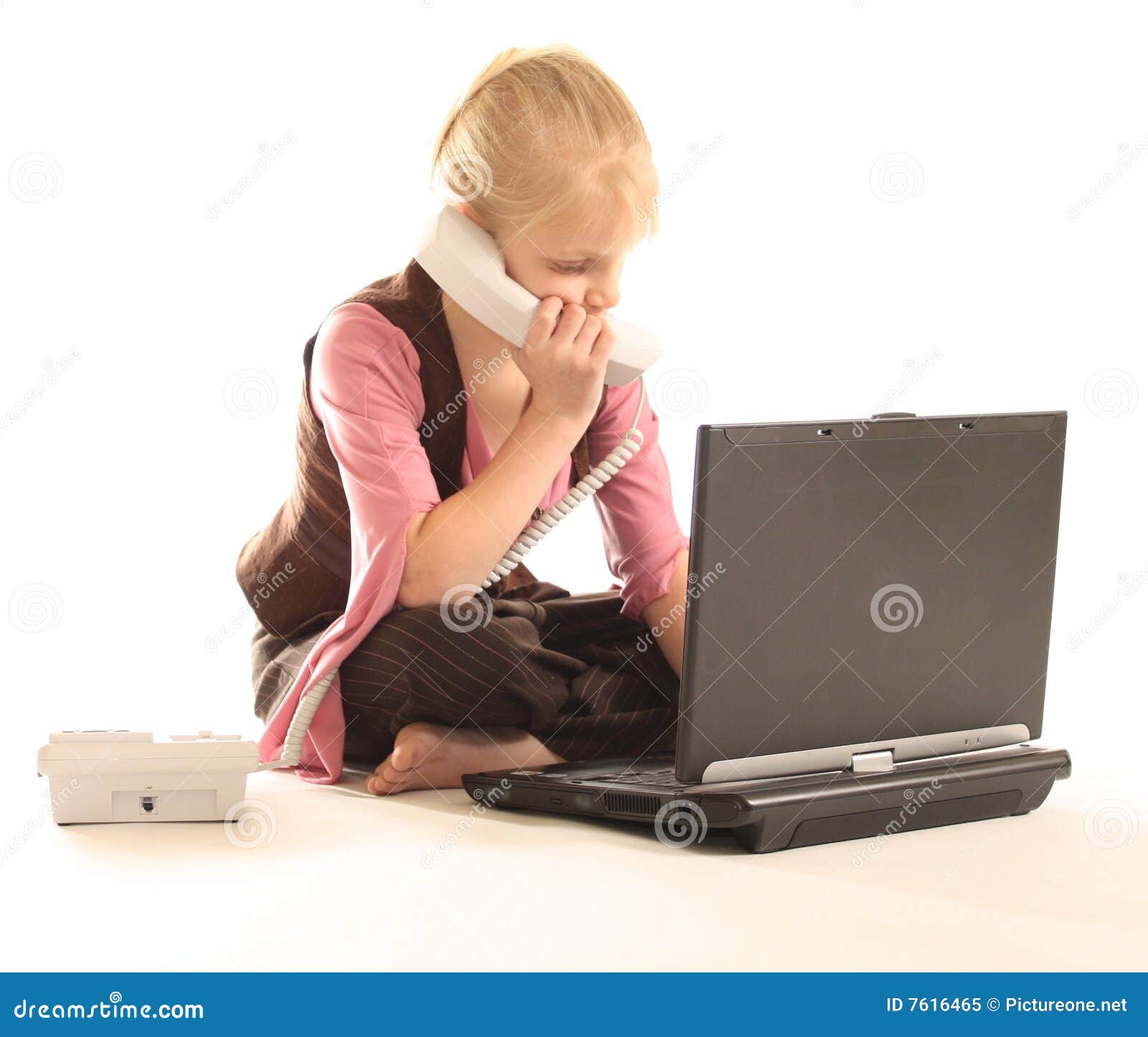 Girl using laptop computer stock image. Image of juvenile - 7616465