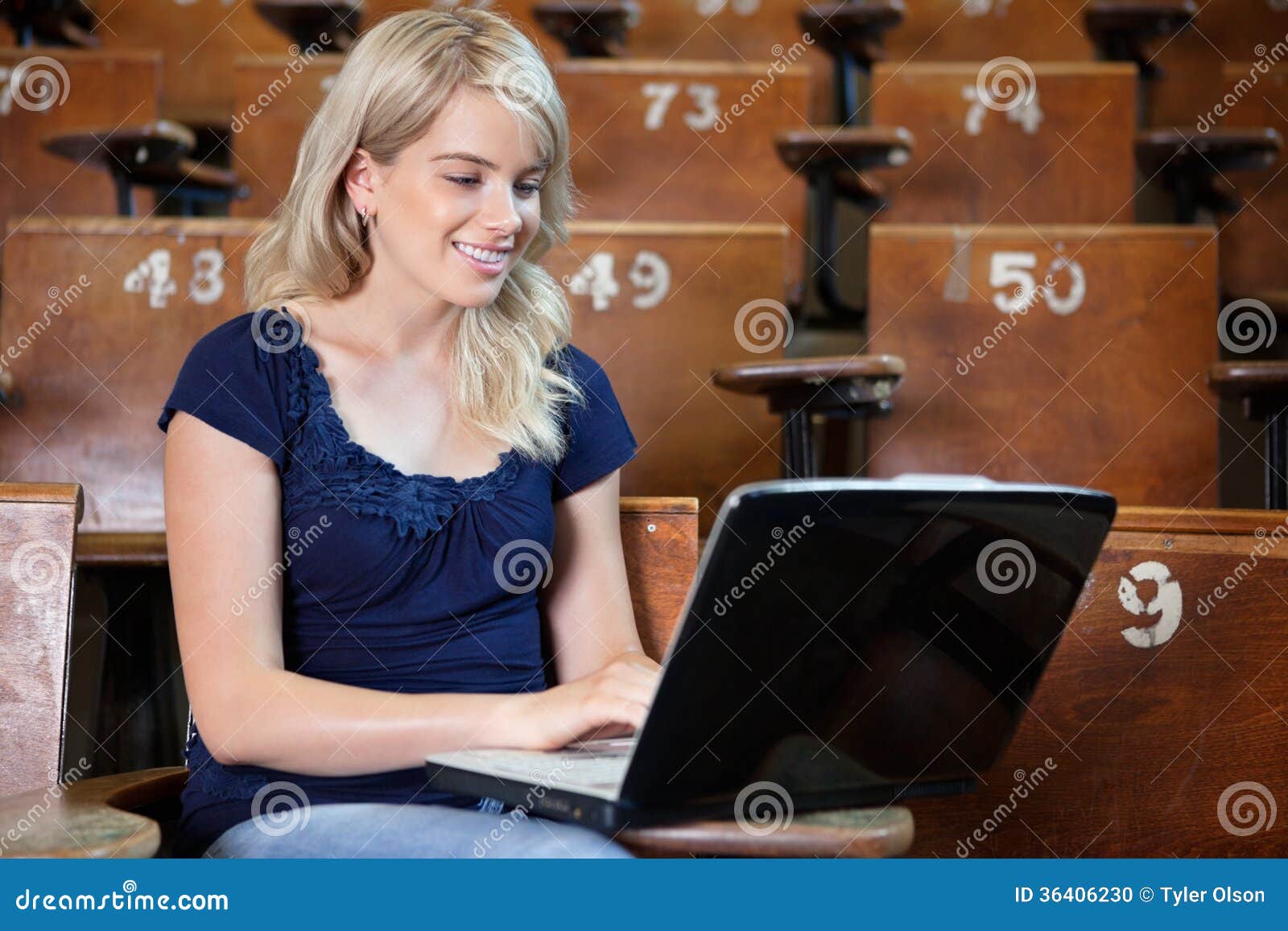 Girl using laptop stock photo. Image of scholar, learn - 36406230