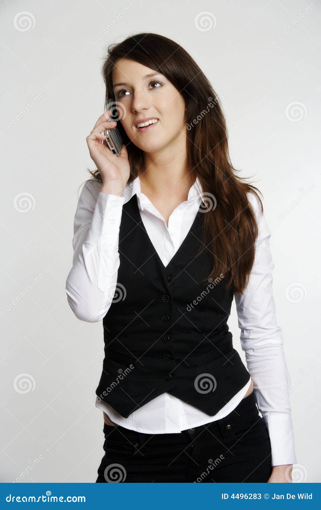 Girl using a phone stock image. Image of caucasian, confident - 4496283
