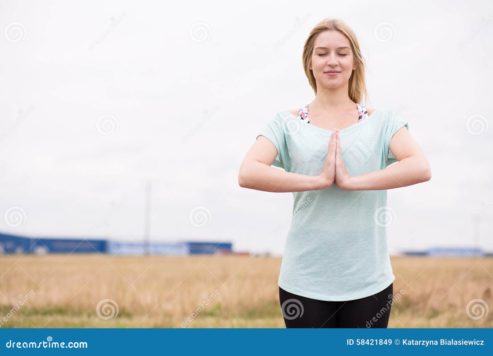 Girl Using Relaxation Techniques Stock Image - Image of natural ...