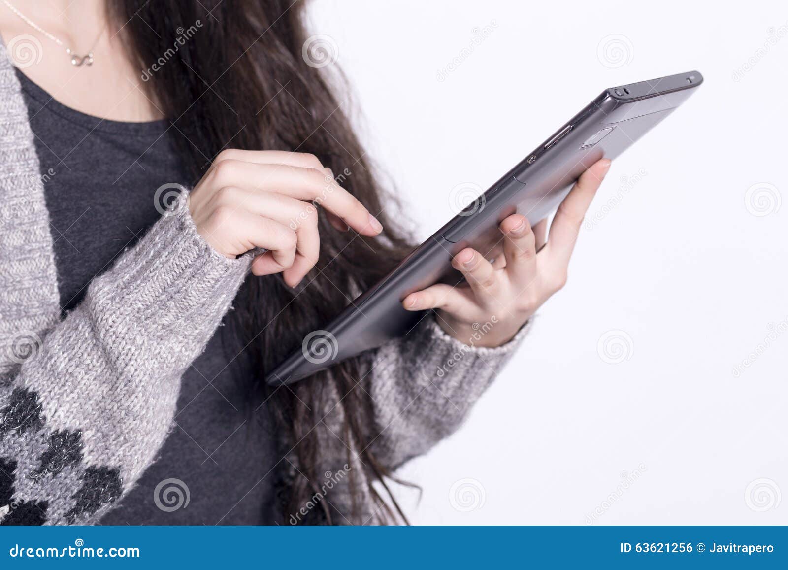 Girl Using Tablet Computer. Stock Photo - Image of holding, people ...