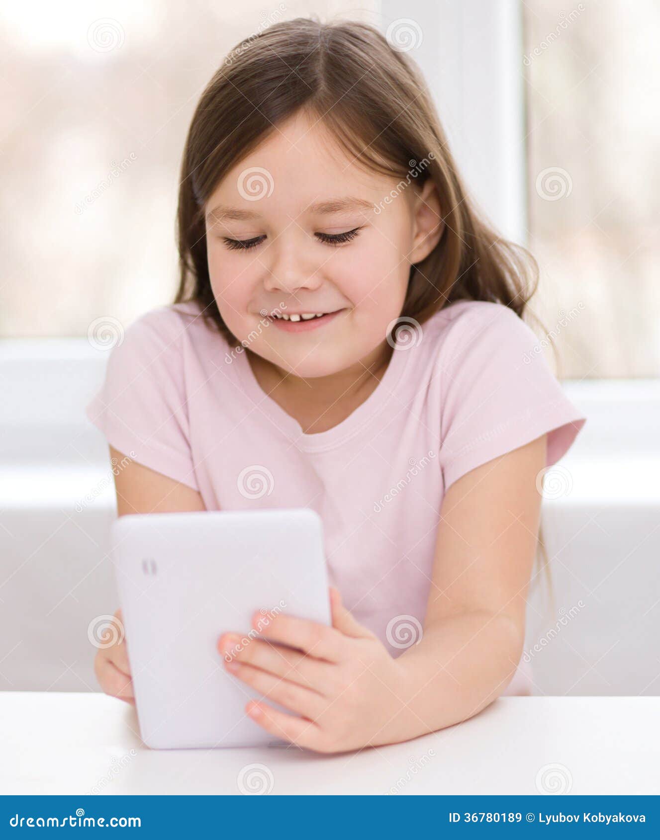 Girl using tablet stock image. Image of online, activity - 36780189